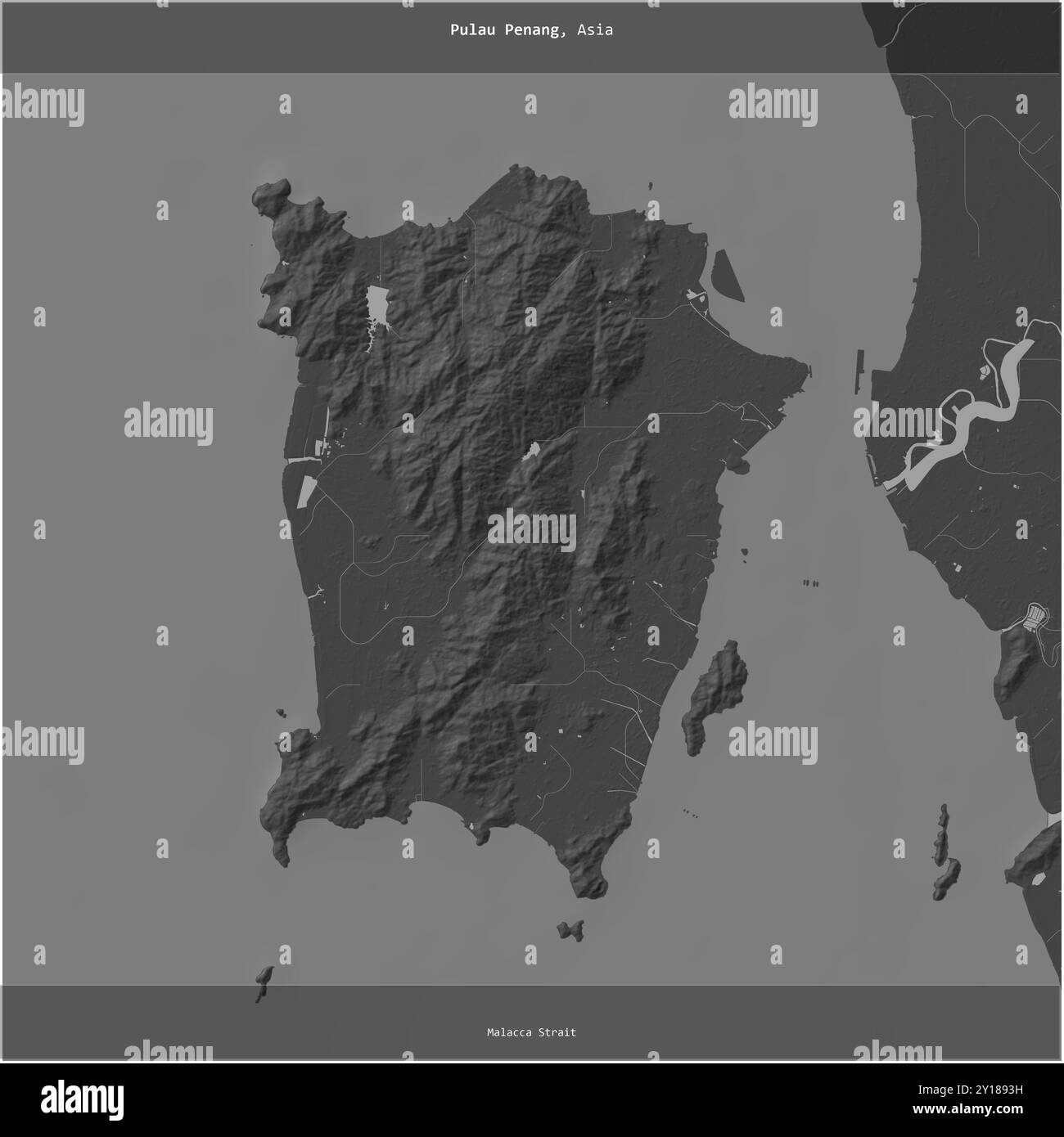 Pulau Penang in the Malacca Strait, belonging to Malaysia, cropped to ...