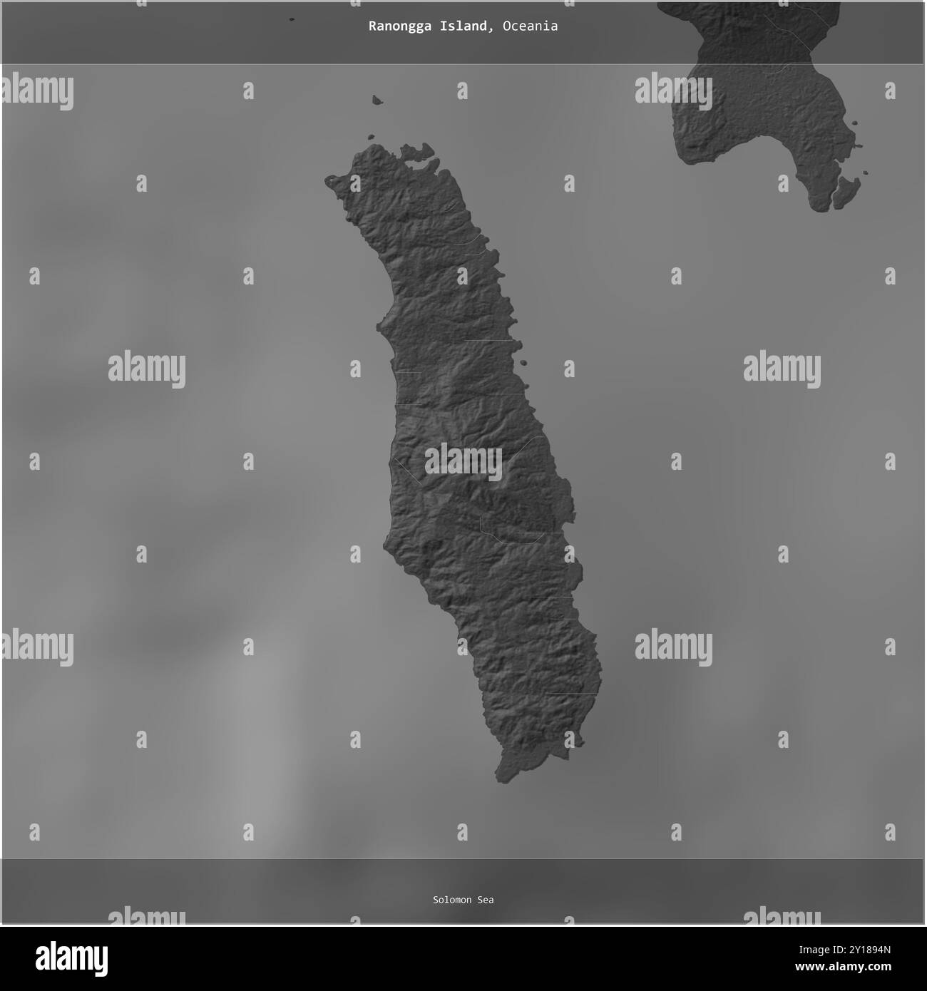 Ranongga Island in the Solomon Sea, belonging to Solomon Islands, cropped to square on a bilevel ...