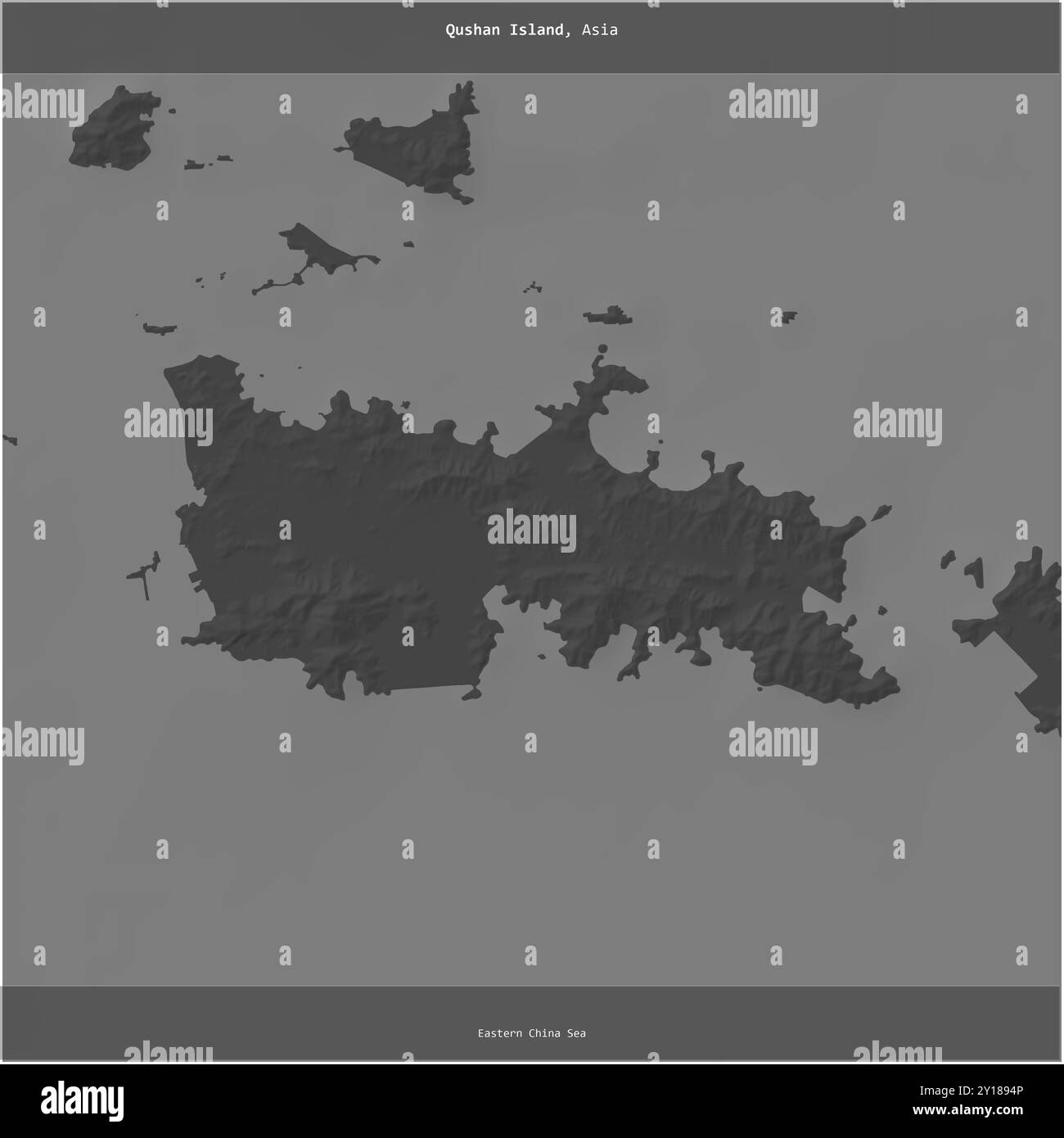 Qushan Island in the Eastern China Sea, belonging to China, cropped to ...