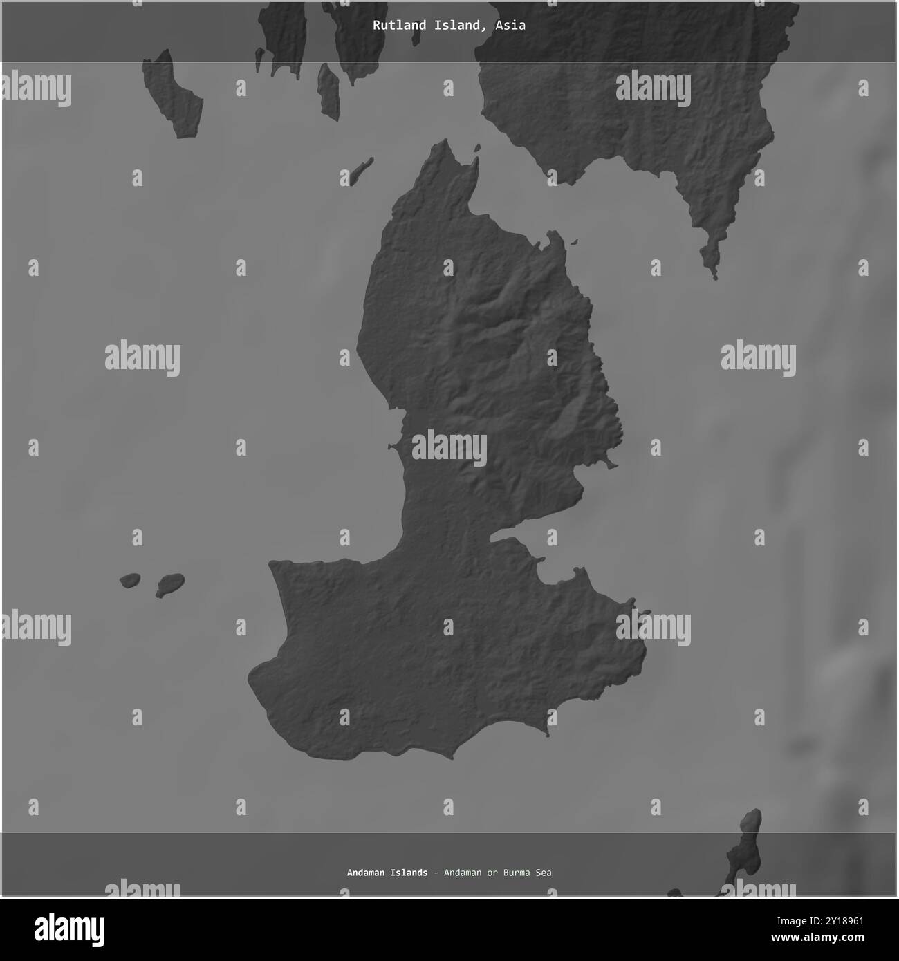 Rutland Island in the Andaman or Burma Sea, belonging to India, cropped ...