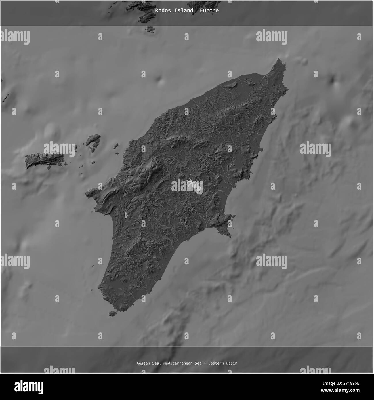 Rodos Island in the Aegean Sea, belonging to Greece, cropped to square ...