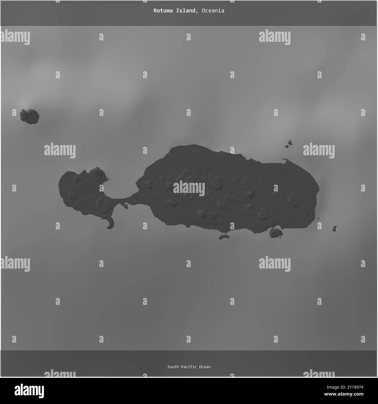 Rotuma Island in the South Pacific Ocean, belonging to Fiji, cropped to ...