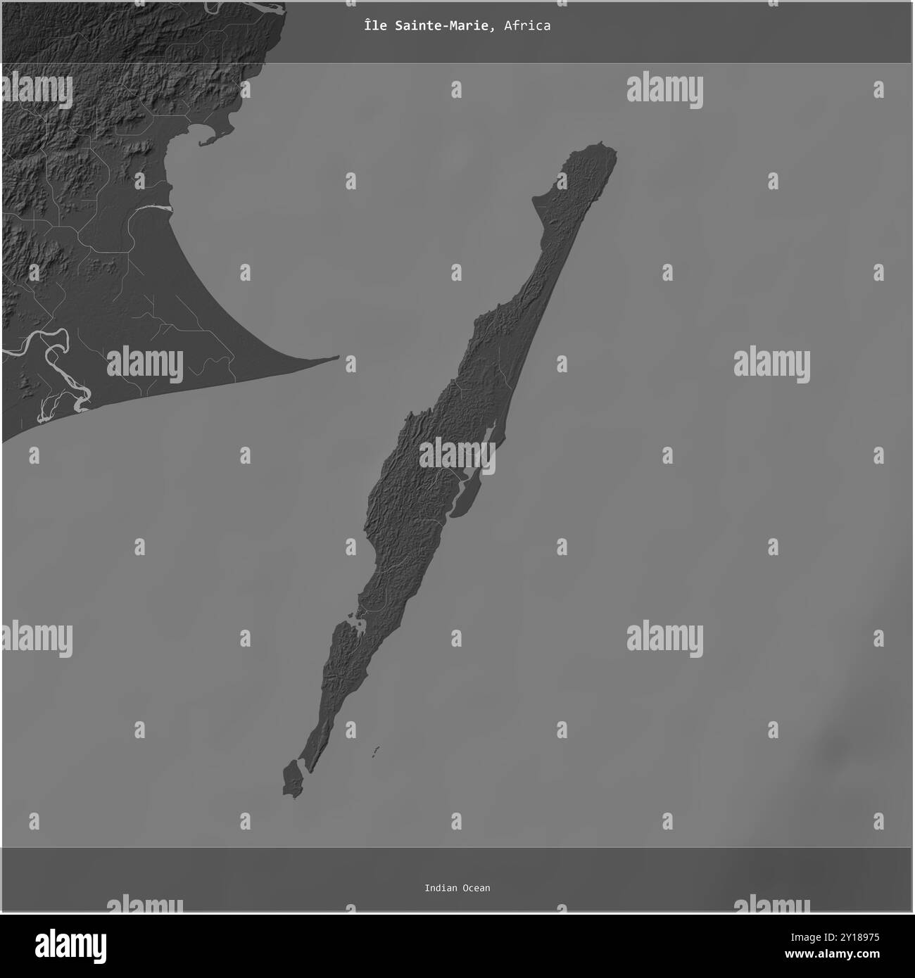 Ile Sainte-Marie in the Indian Ocean, belonging to Madagascar, cropped ...