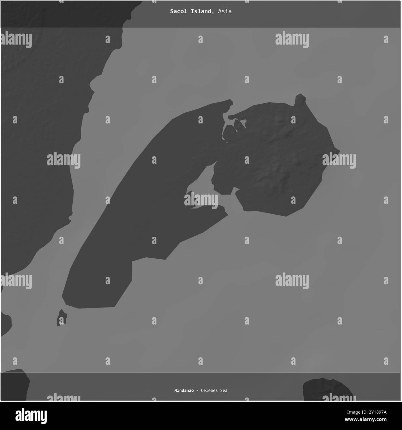 Sacol Island in the Celebes Sea, belonging to Philippines, cropped to square on a bilevel ...