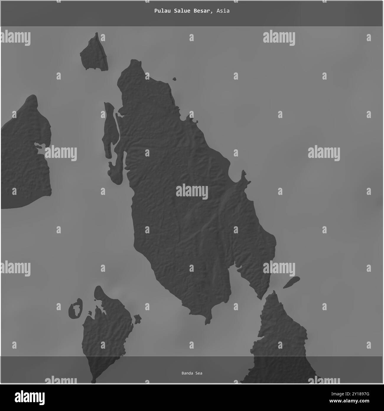 Pulau Salue Besar in the Banda Sea, belonging to Indonesia, cropped to ...