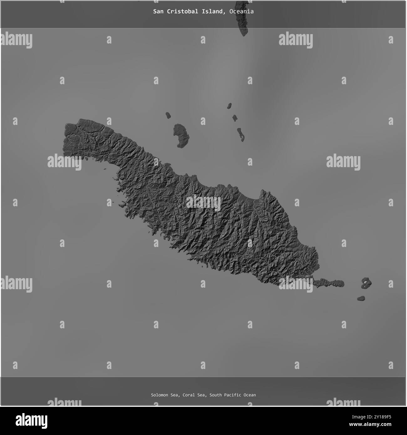 San Cristobal Island in the Coral Sea, belonging to Solomon Islands ...
