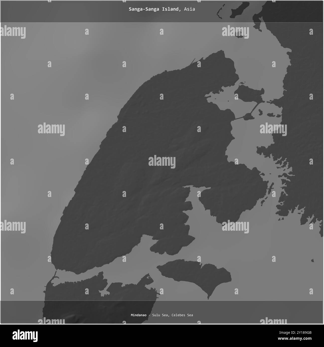 Sanga-Sanga Island in the Sulu Sea, belonging to Philippines, cropped ...