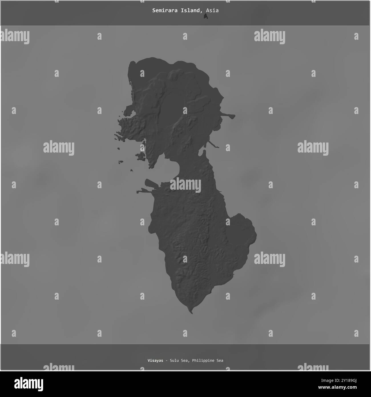 Semirara Island in the Sulu Sea, belonging to Philippines, cropped to ...