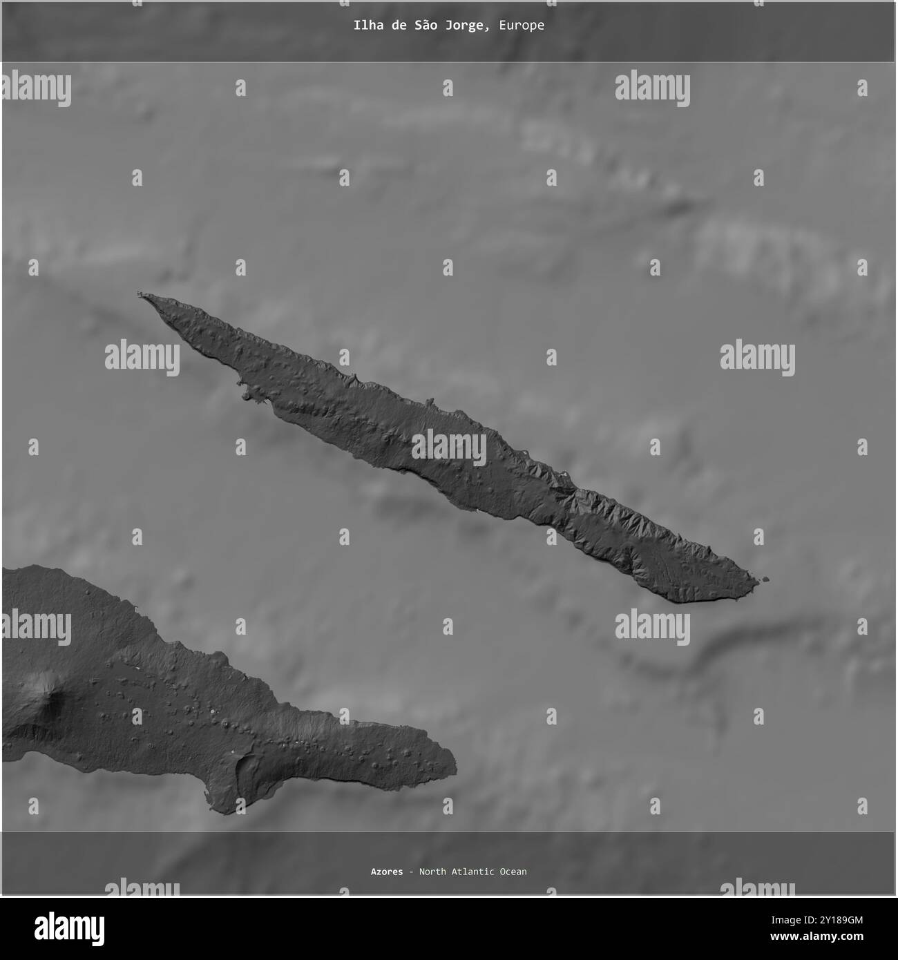 Ilha de Sao Jorge in the North Atlantic Ocean, belonging to Portugal ...