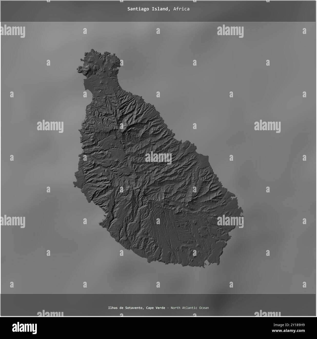 Santiago Island in the North Atlantic Ocean, belonging to Cape Verde, cropped to square on a ...