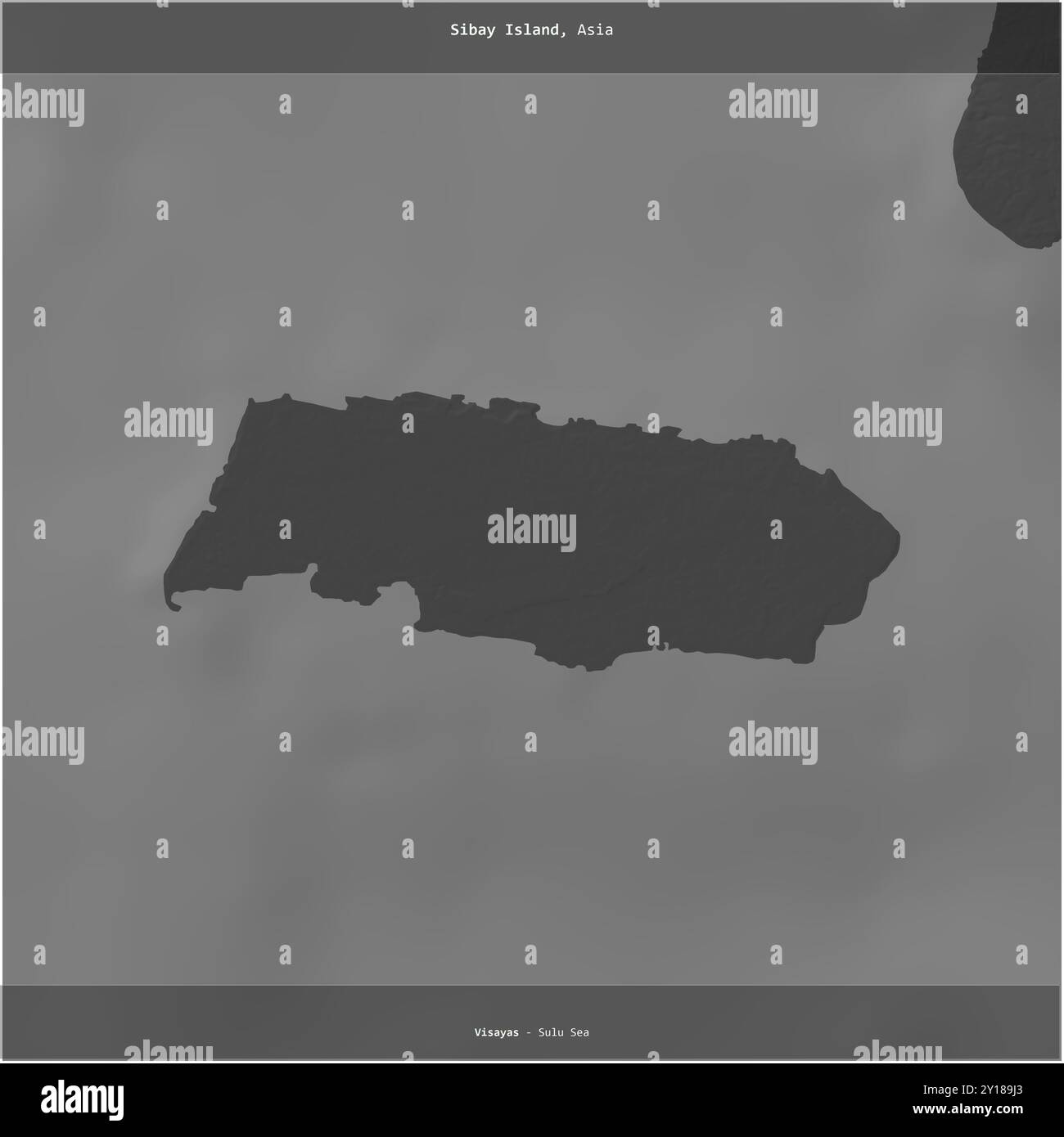 Sibay Island in the Sulu Sea, belonging to Philippines, cropped to ...