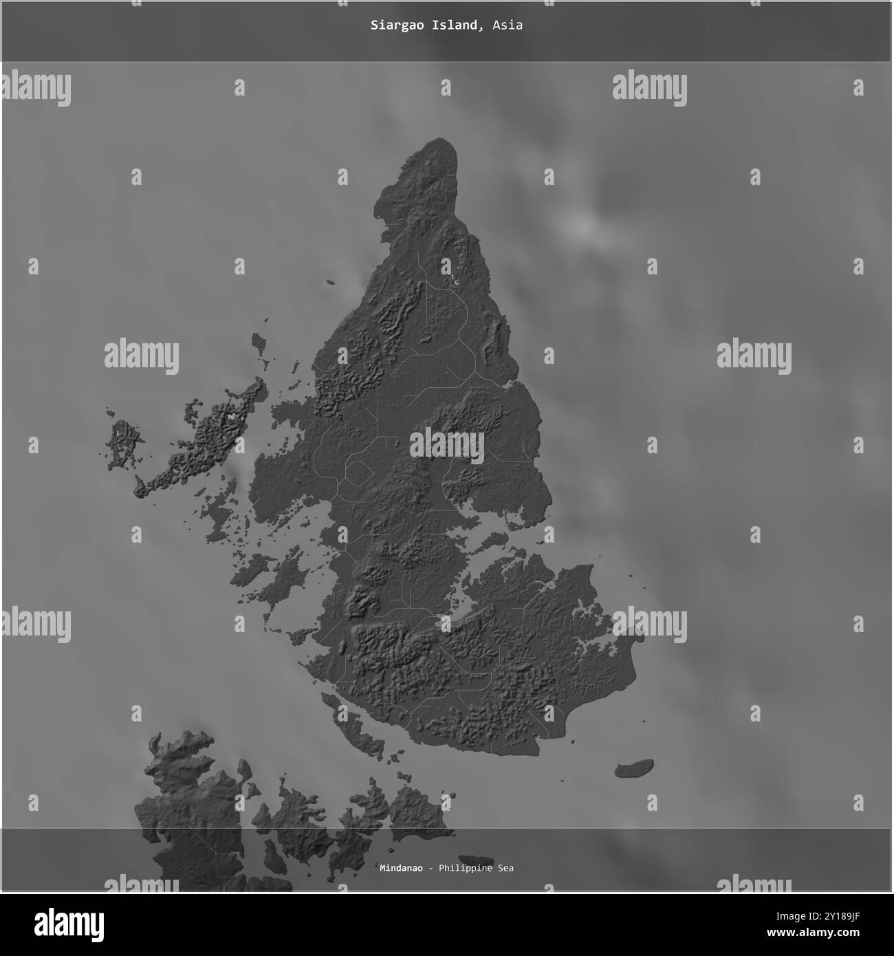 Siargao Island in the Philippine Sea, belonging to Philippines, cropped ...