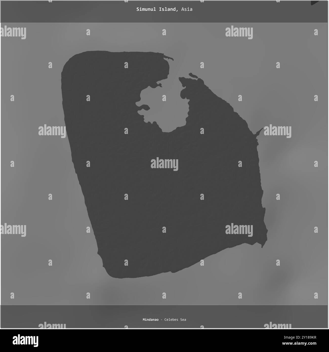 Simunul Island in the Celebes Sea, belonging to Philippines, cropped to square on a bilevel ...