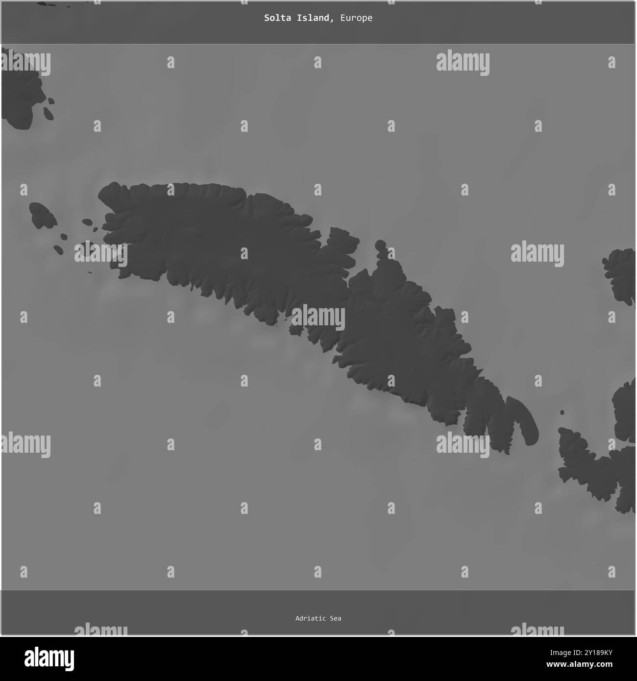 Solta Island in the Adriatic Sea, belonging to Croatia, cropped to ...