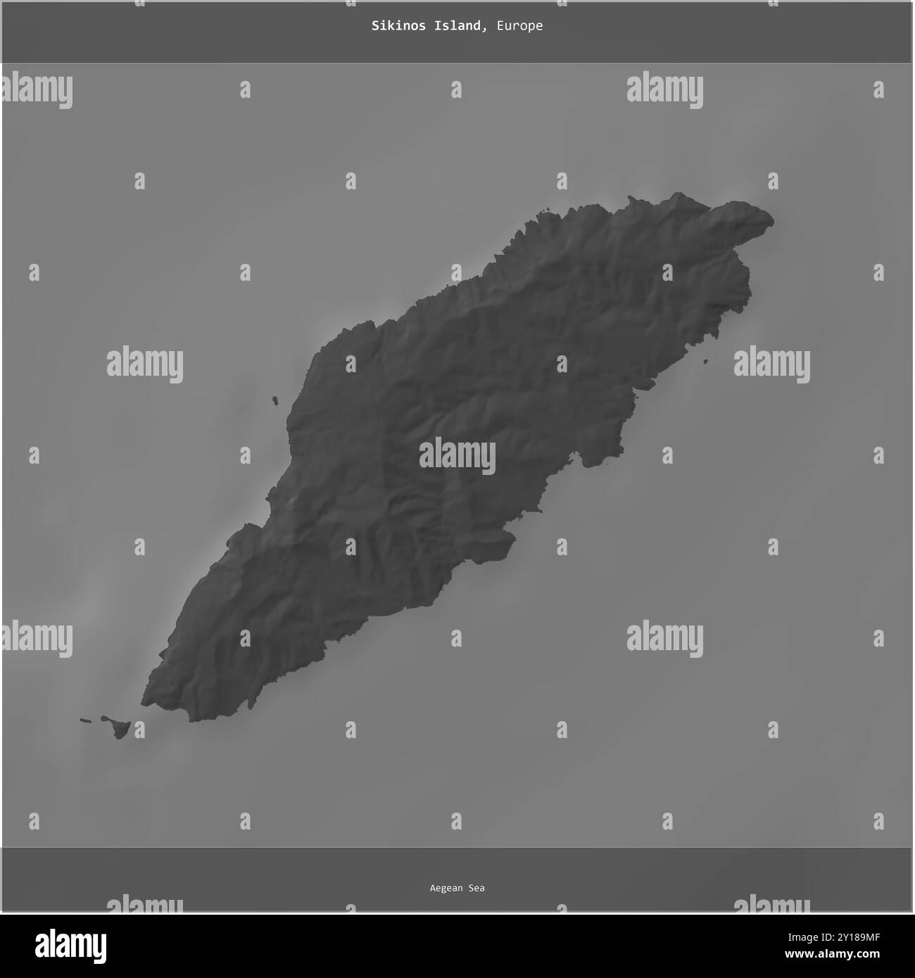 Sikinos Island in the Aegean Sea, belonging to Greece, cropped to ...