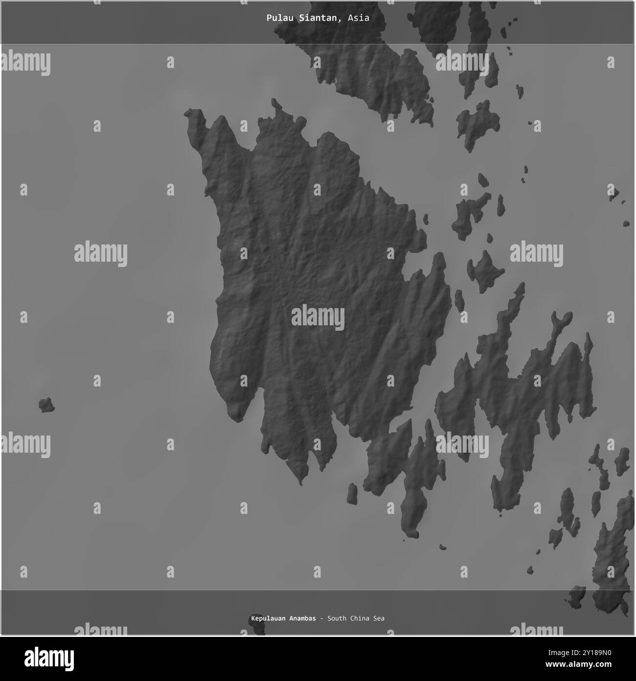 Pulau Siantan in the South China Sea, belonging to Indonesia, cropped ...