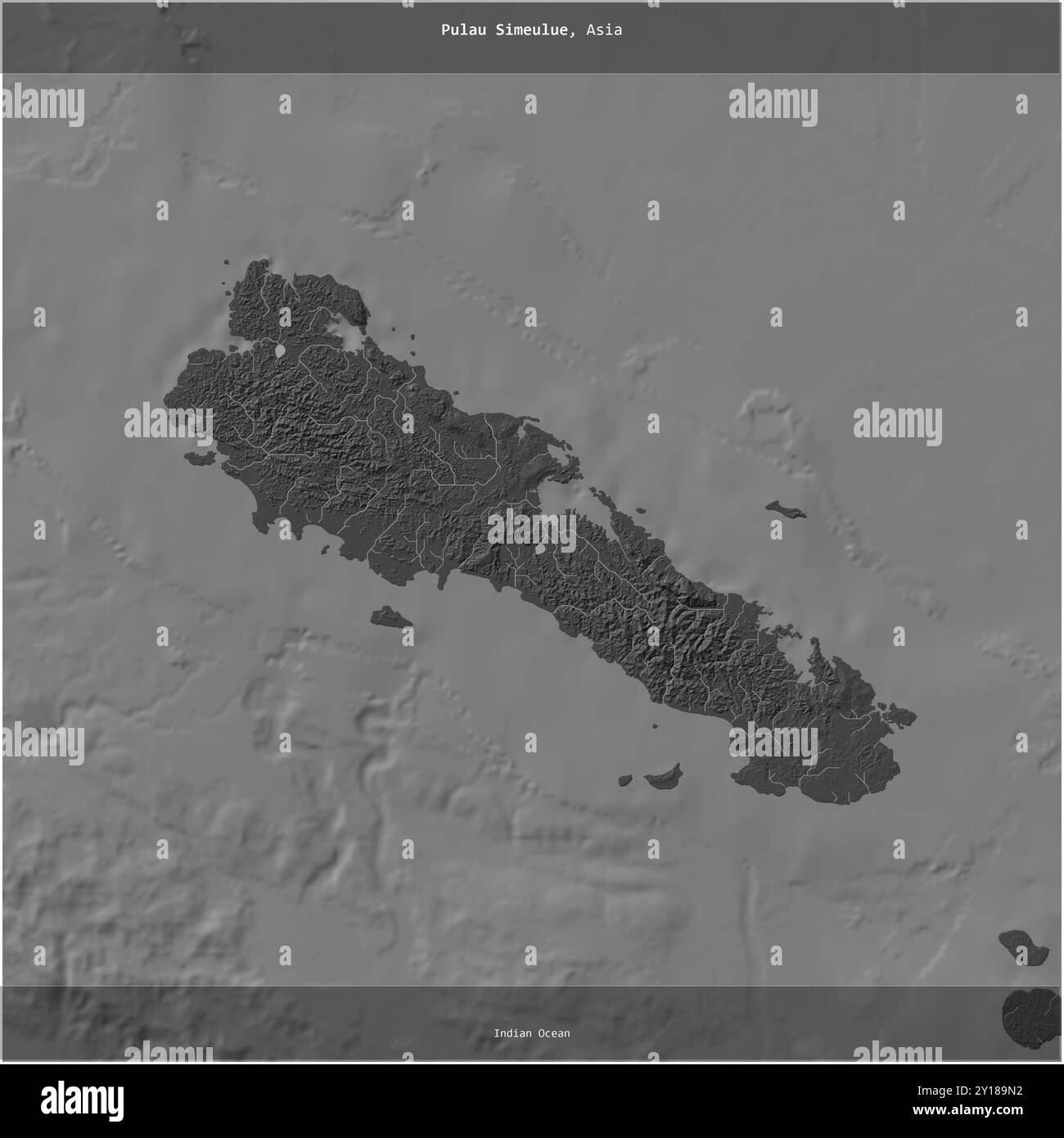 Pulau Simeulue in the Indian Ocean, belonging to Indonesia, cropped to ...
