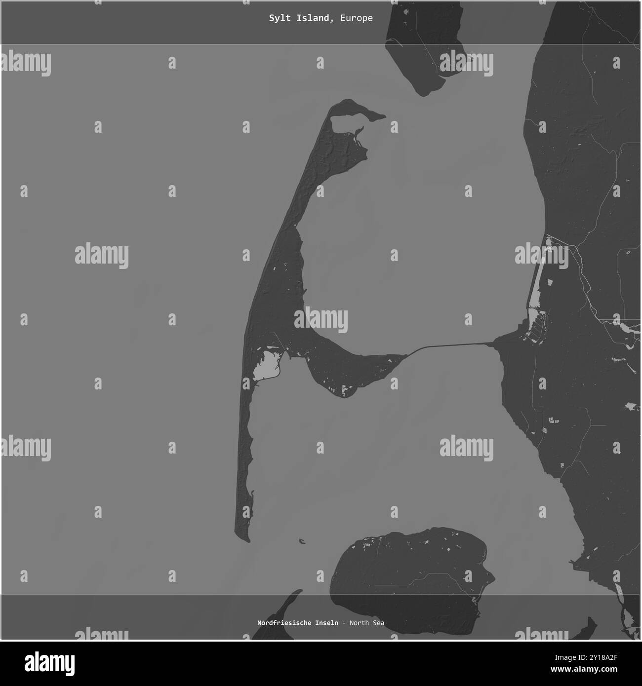 Sylt Island in the North Sea, belonging to Germany, cropped to square ...