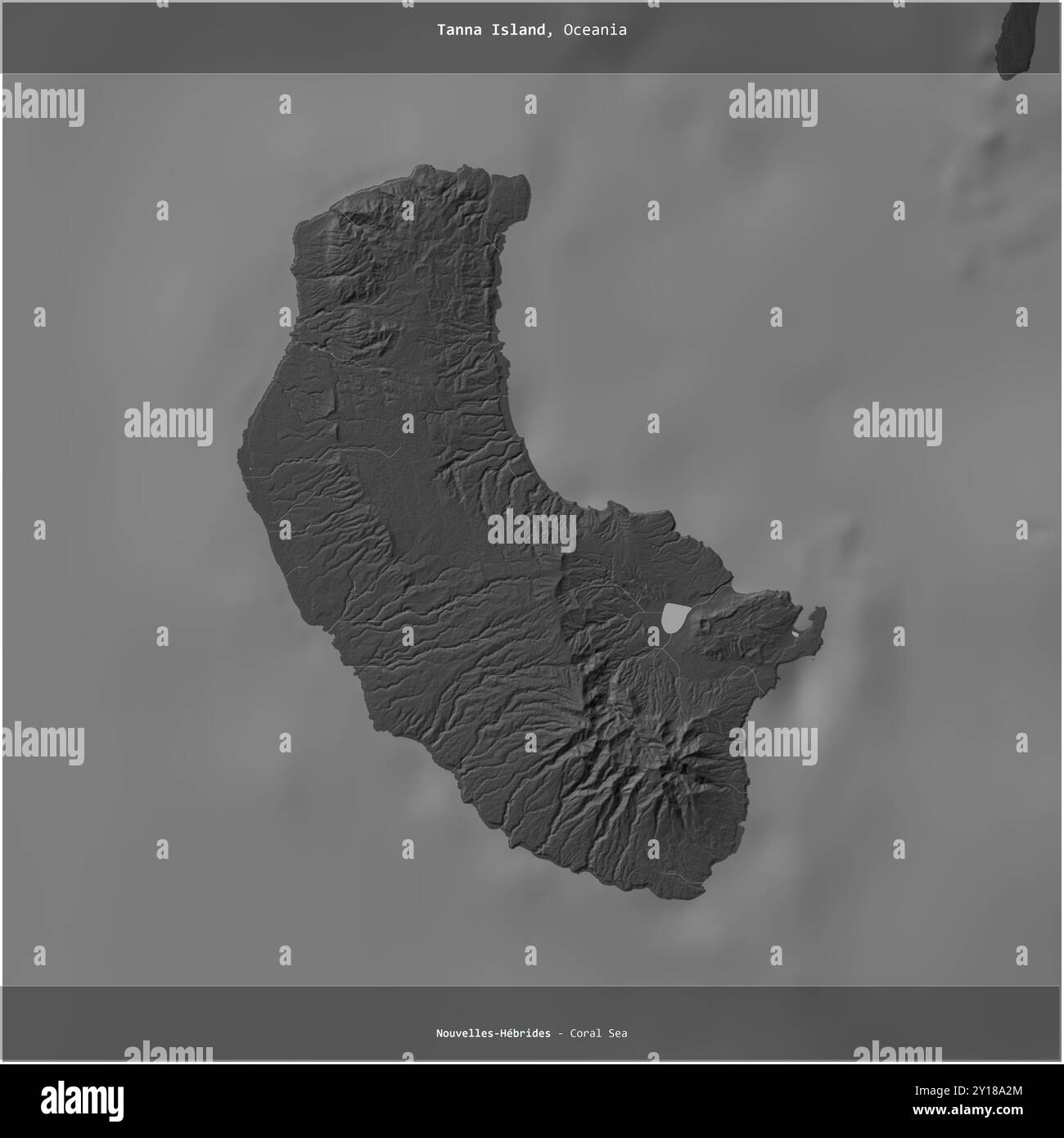 Tanna Island in the Coral Sea, belonging to Vanuatu, cropped to square ...