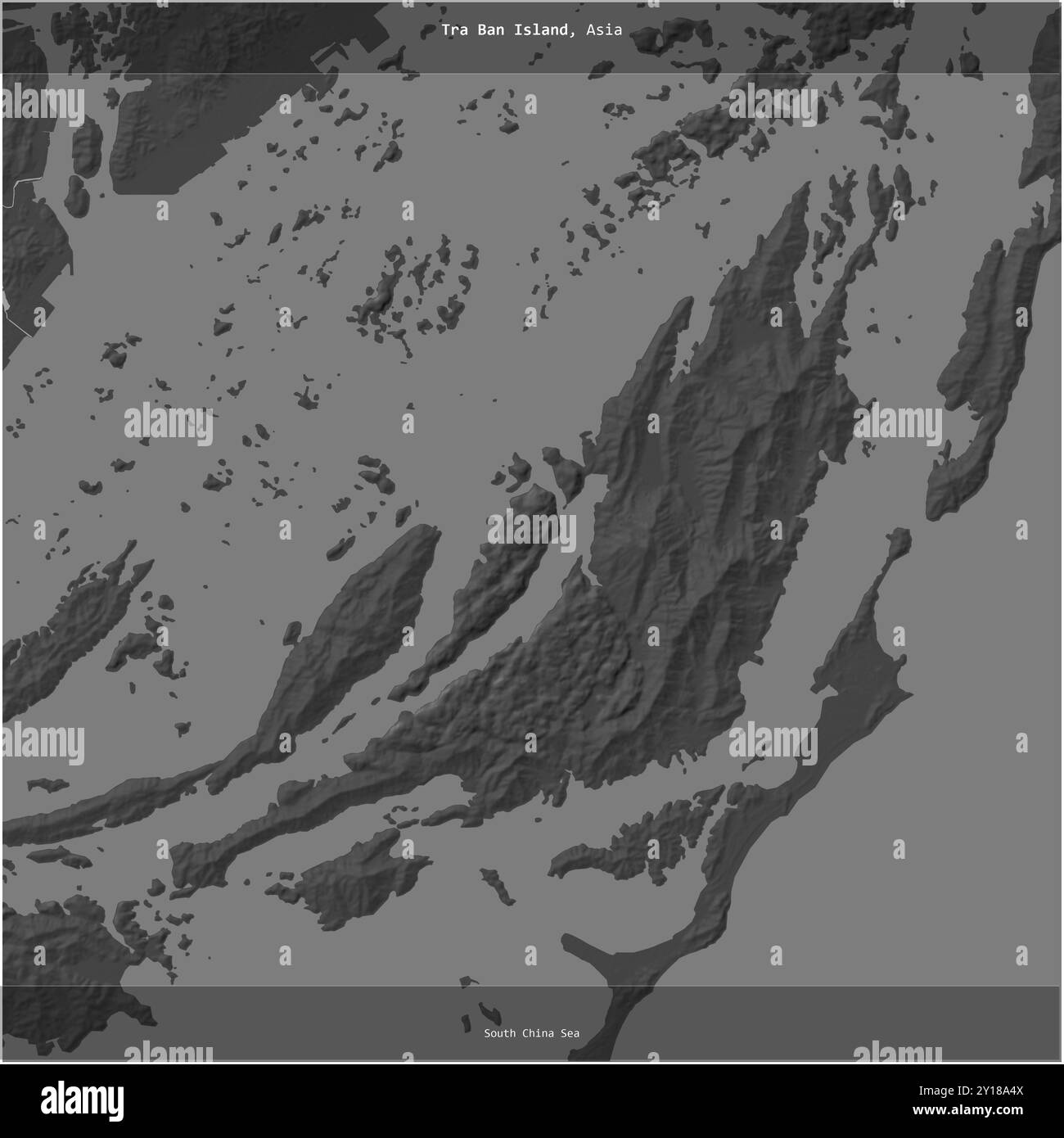 Tra Ban Island in the South China Sea, belonging to Vietnam, cropped to ...