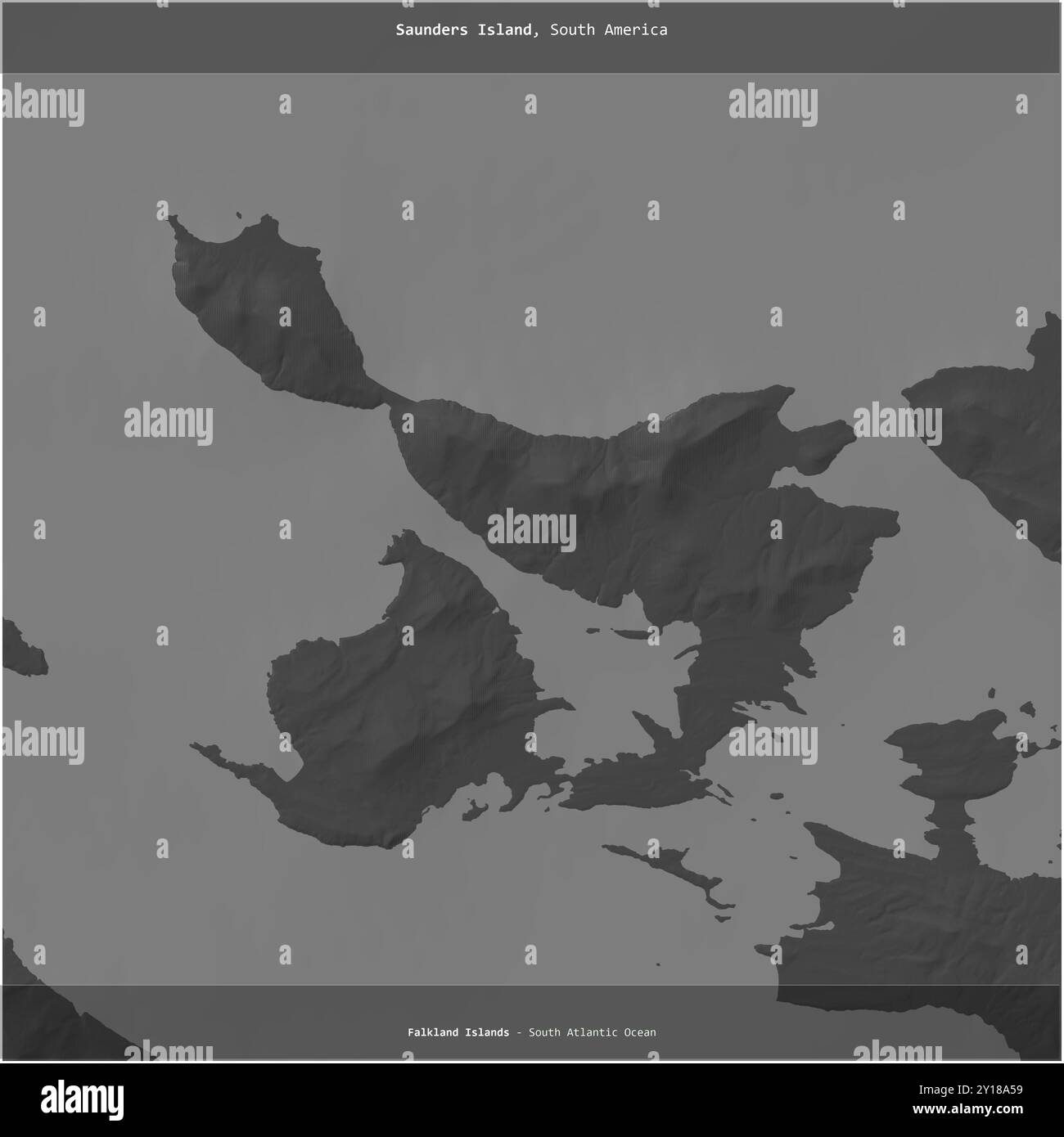 Saunders Island in the South Atlantic Ocean, belonging to Falkland Islands, cropped to square on ...
