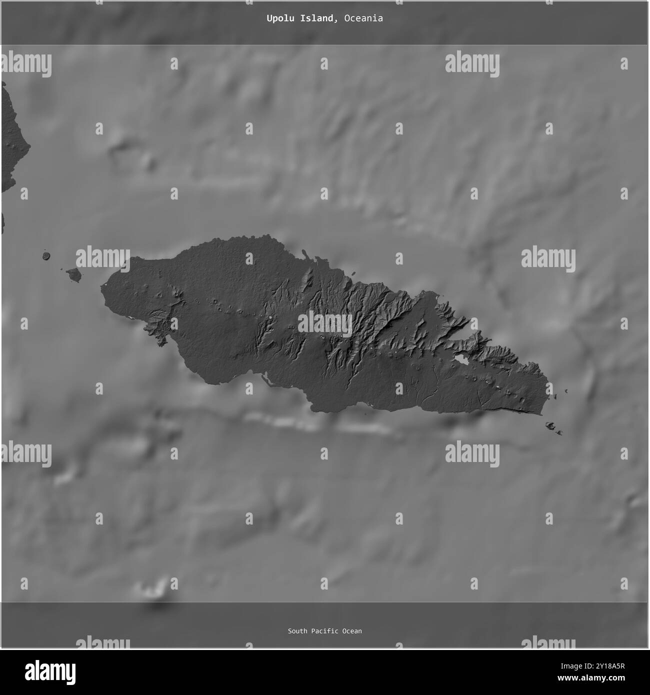 Upolu Island in the South Pacific Ocean, belonging to Samoa, cropped to ...