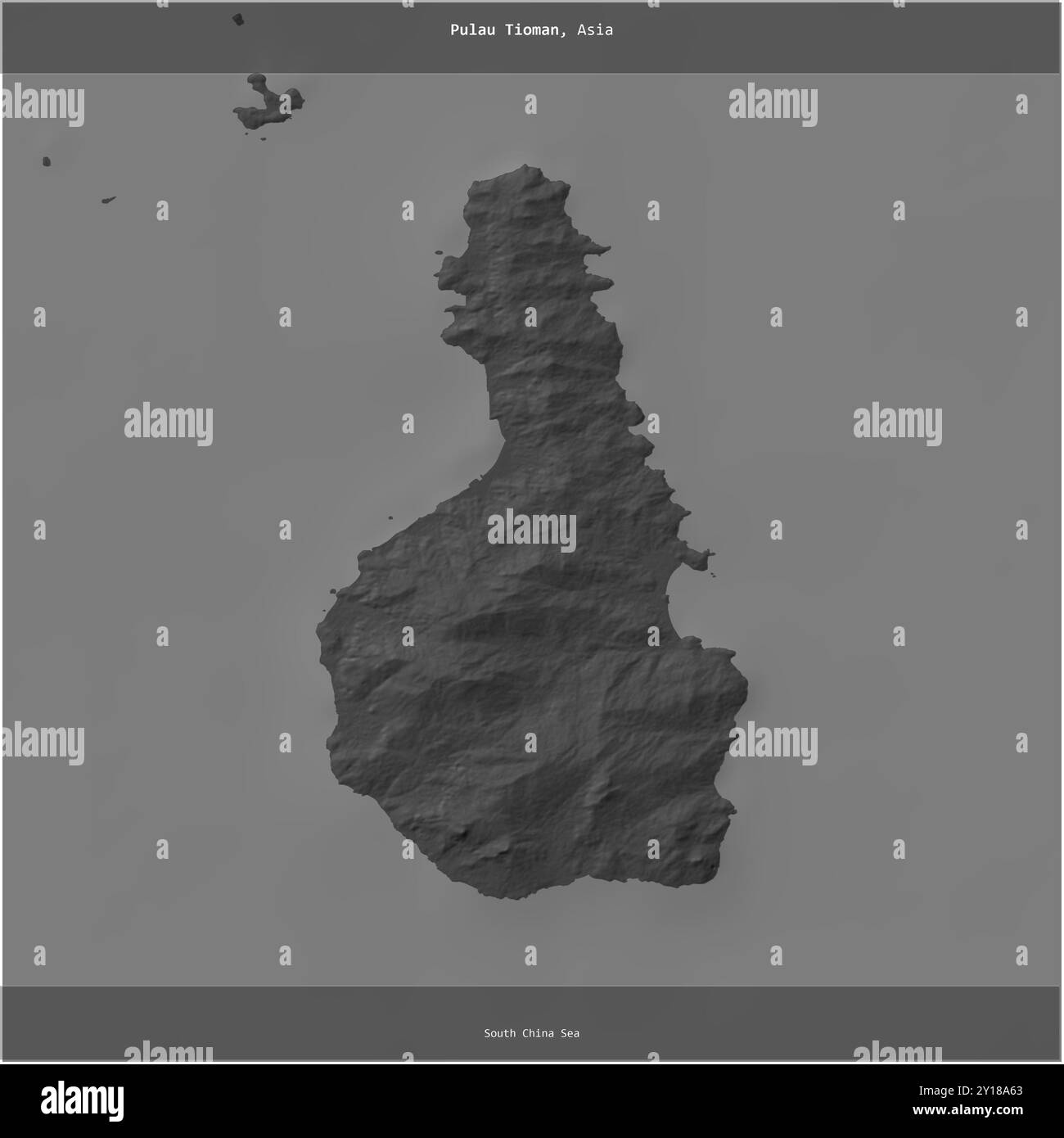 Pulau Tioman in the South China Sea, belonging to Malaysia, cropped to ...