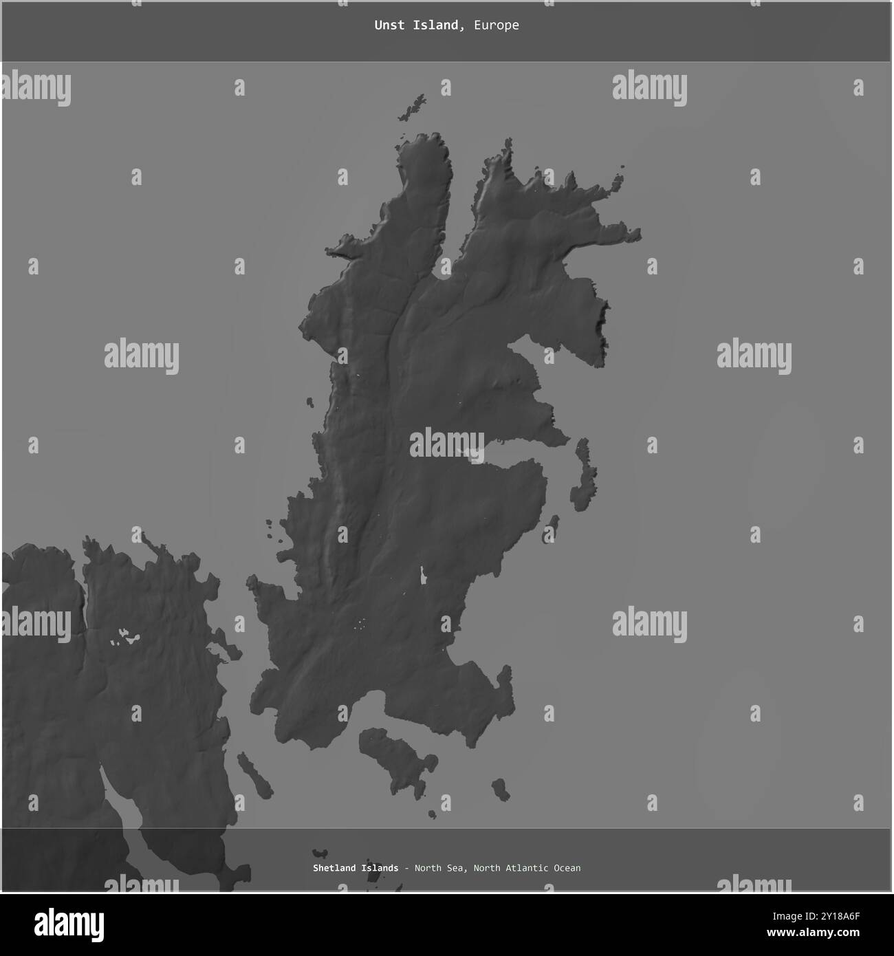 Unst Island in the North Sea, belonging to United Kingdom, cropped to ...