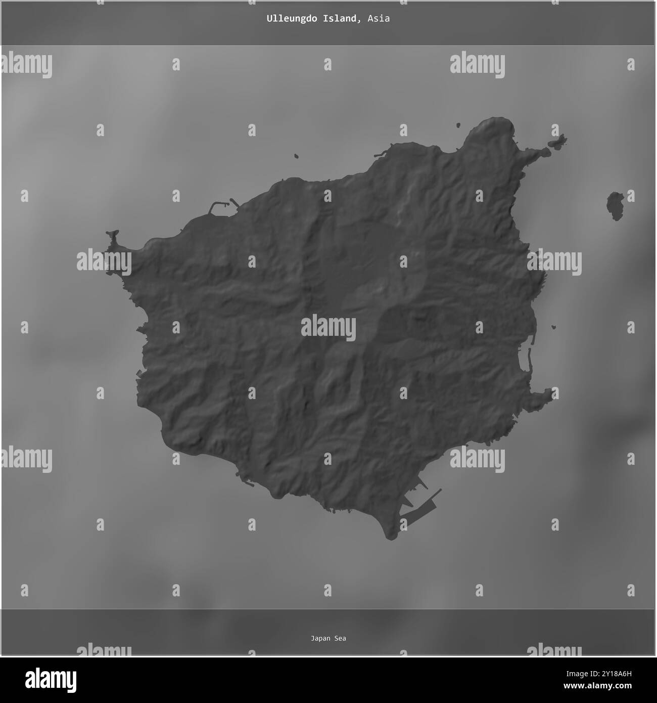 Ulleungdo Island in the Japan Sea, belonging to South Korea, cropped to ...