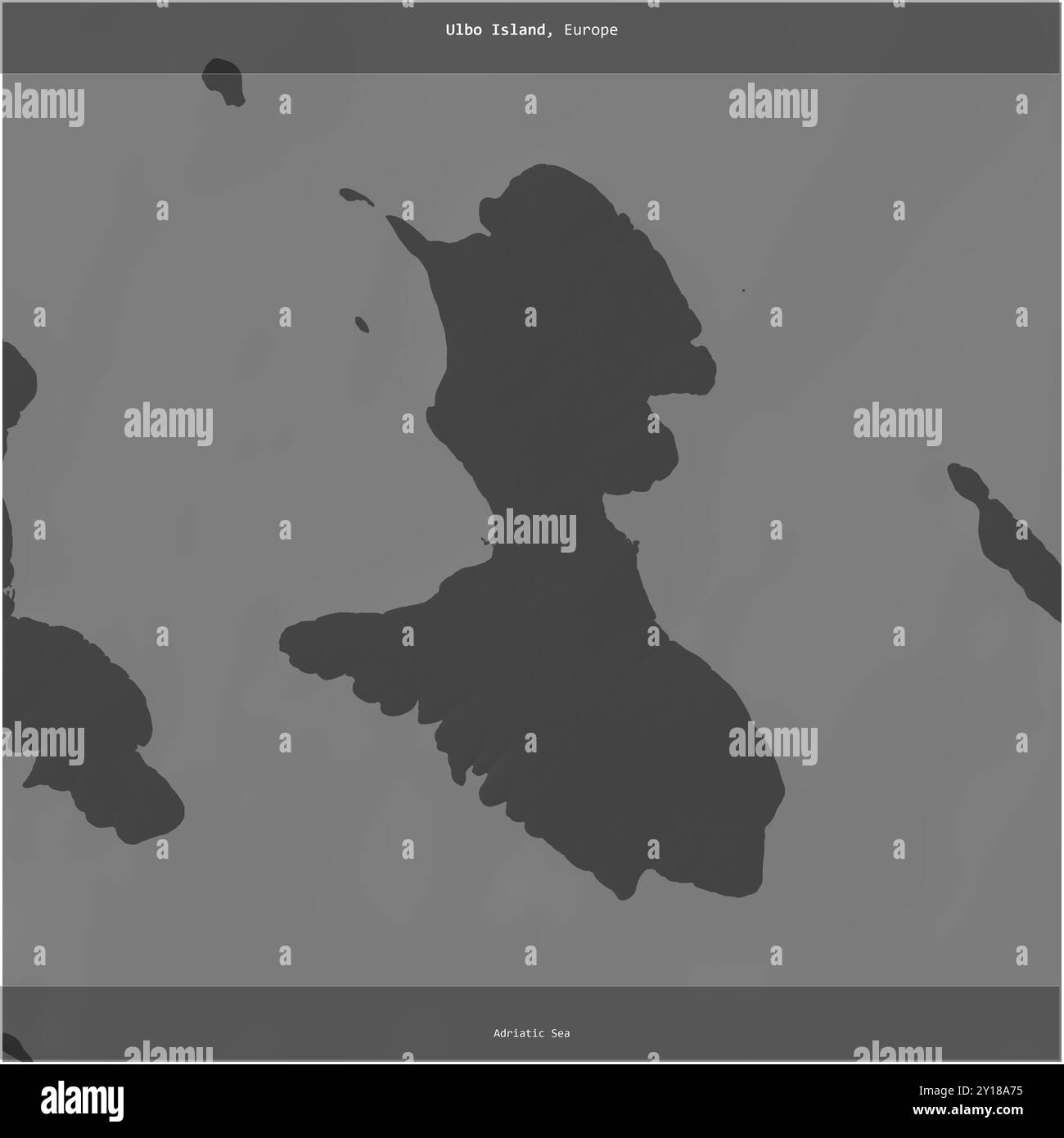 Ulbo Island in the Adriatic Sea, belonging to Croatia, cropped to ...