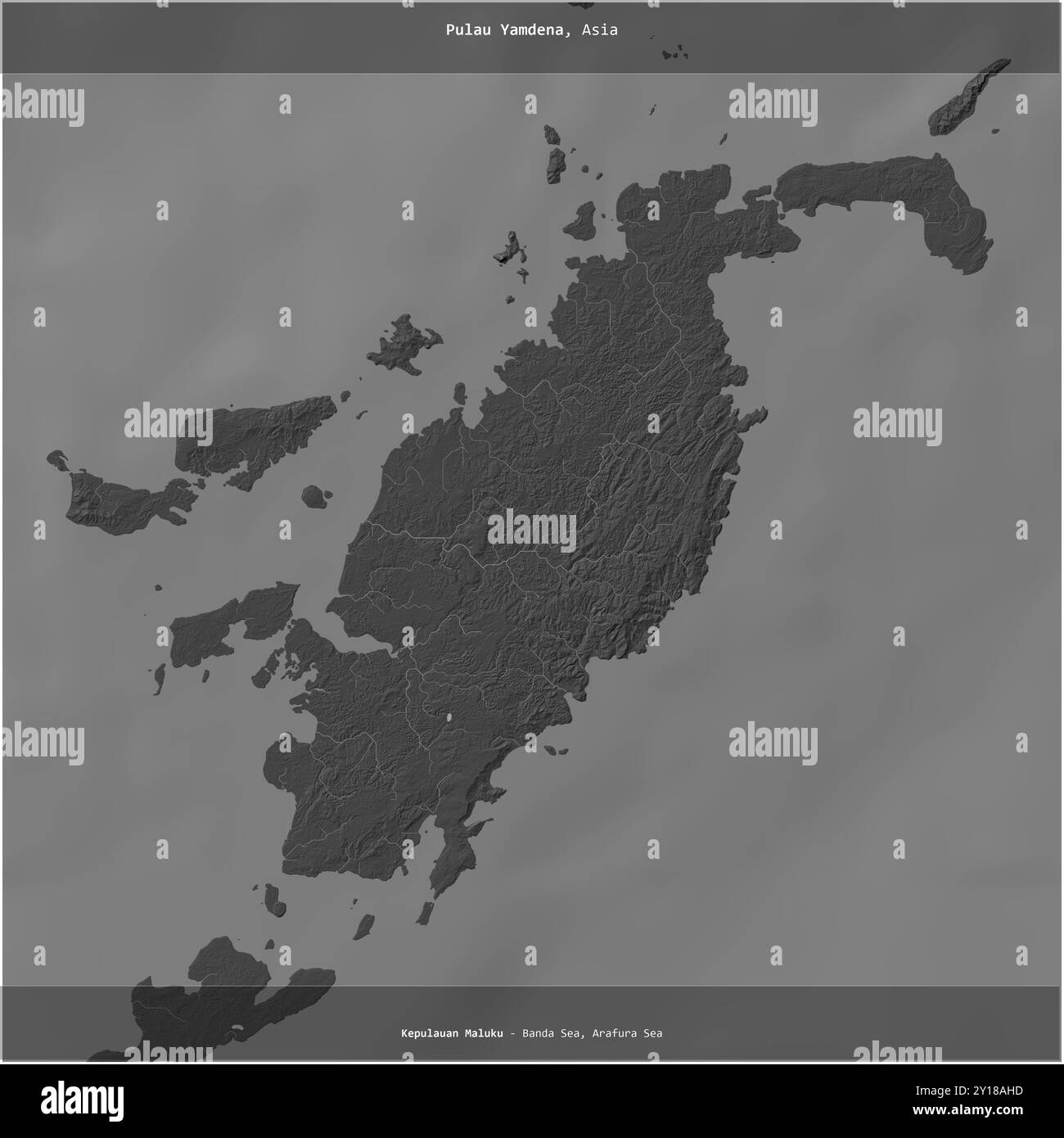 Pulau Yamdena in the Banda Sea, belonging to Indonesia, cropped to ...