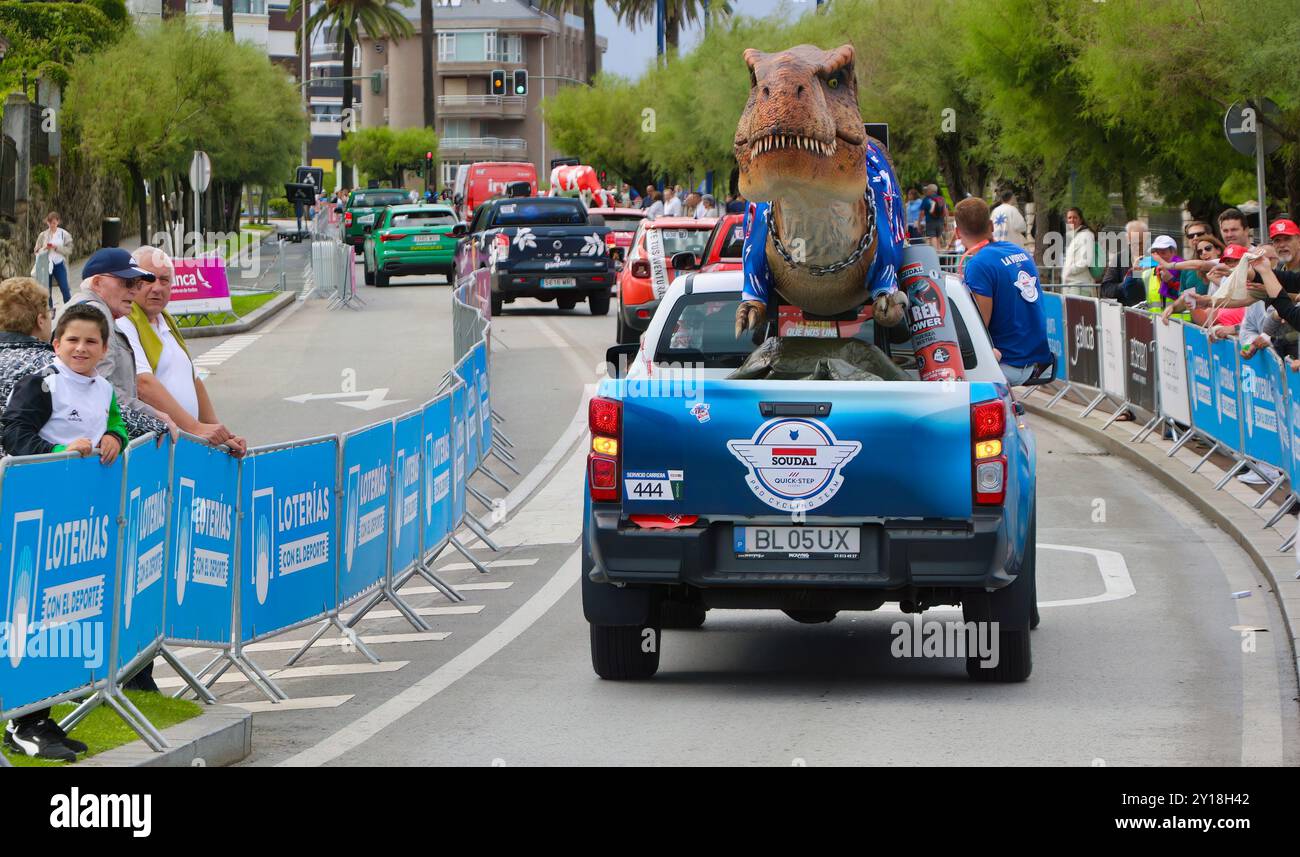 Soudal Quick-Step Pro Cycling Team T-Rex Power pickup truck with a ...