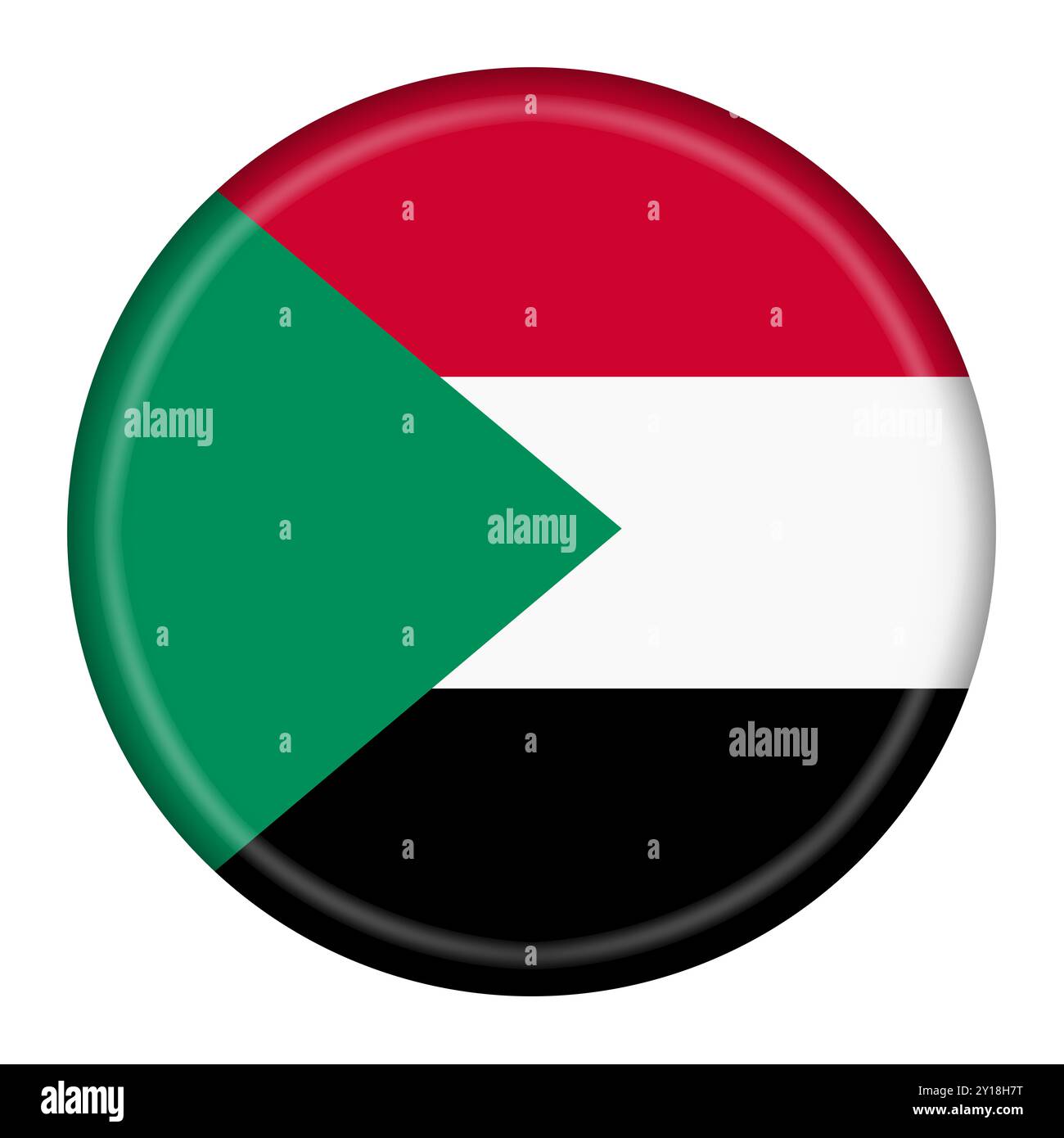 Sudan flag button illustration with clipping path Stock Photo - Alamy