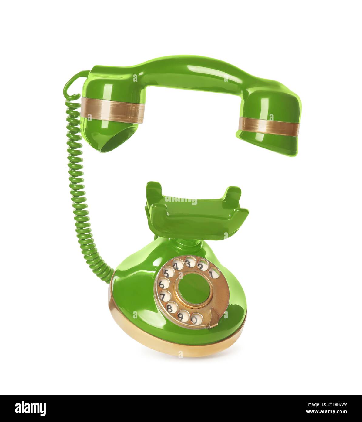 Old green rotary telephone handset Cut Out Stock Images & Pictures - Alamy