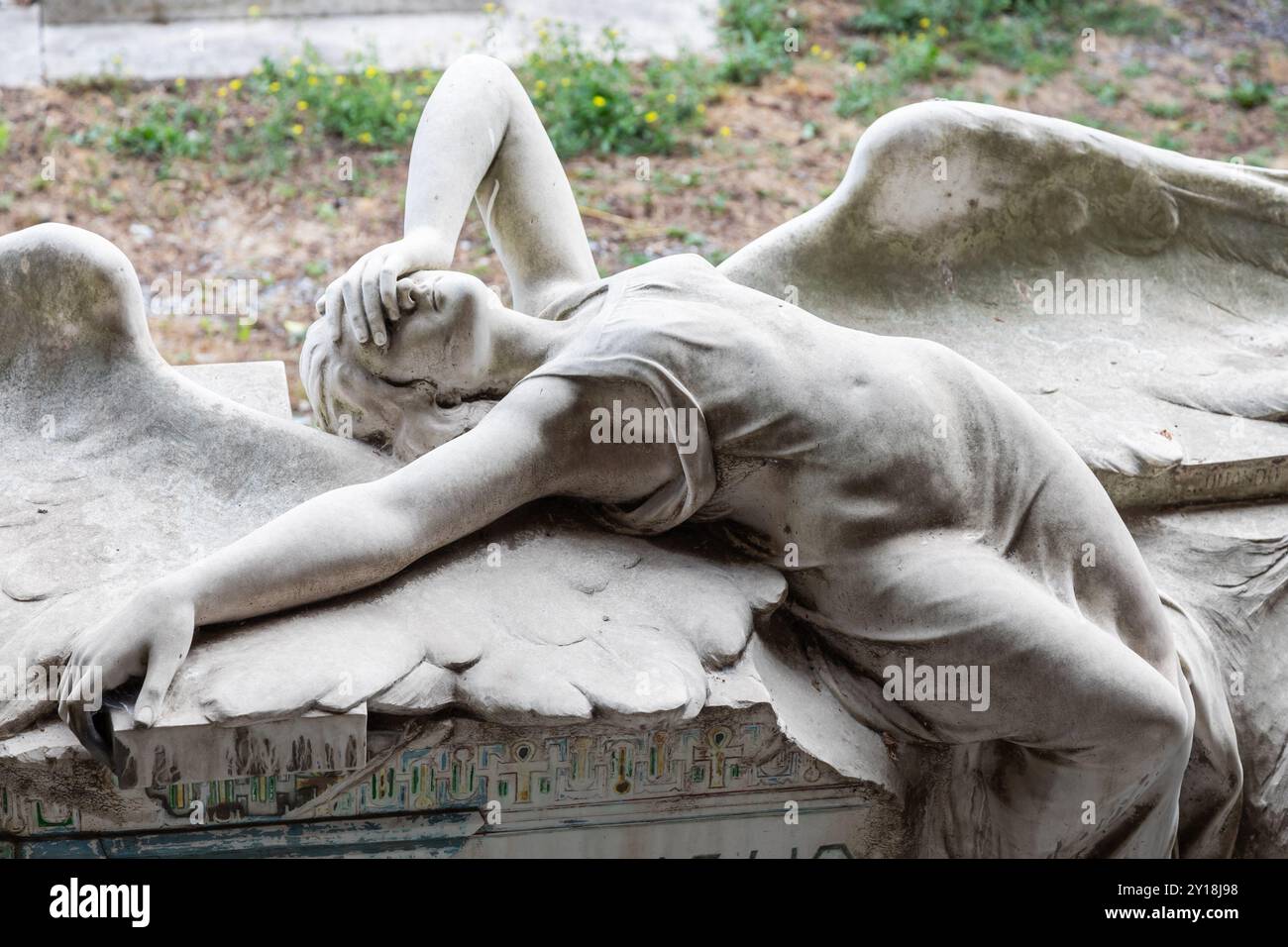 Genoa, Italy - 17 August 2024: desperate angel crying on Ribaudo family ...