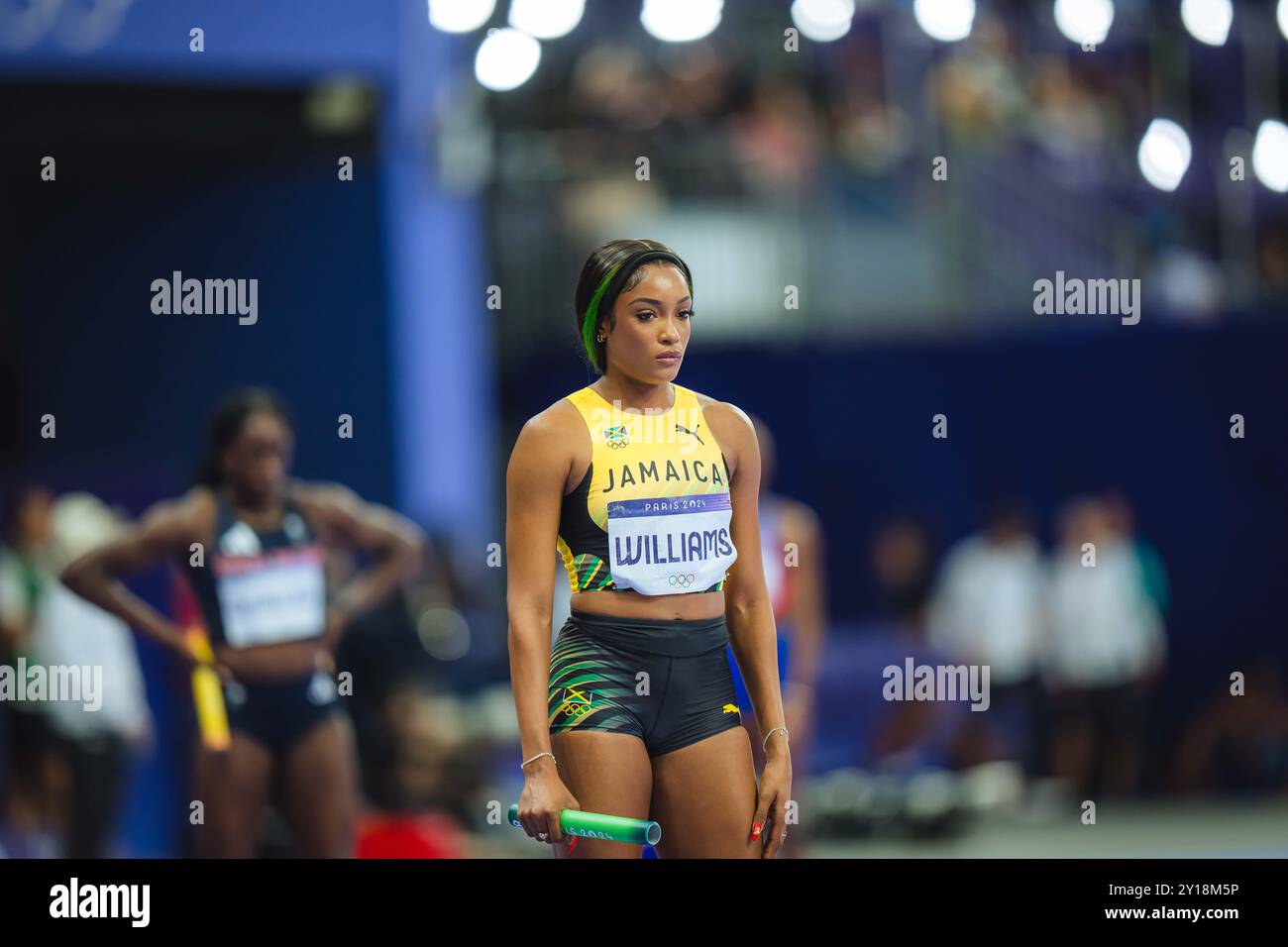 Stacey-Ann Williams participating in the 400 meters at the Paris 2024 ...
