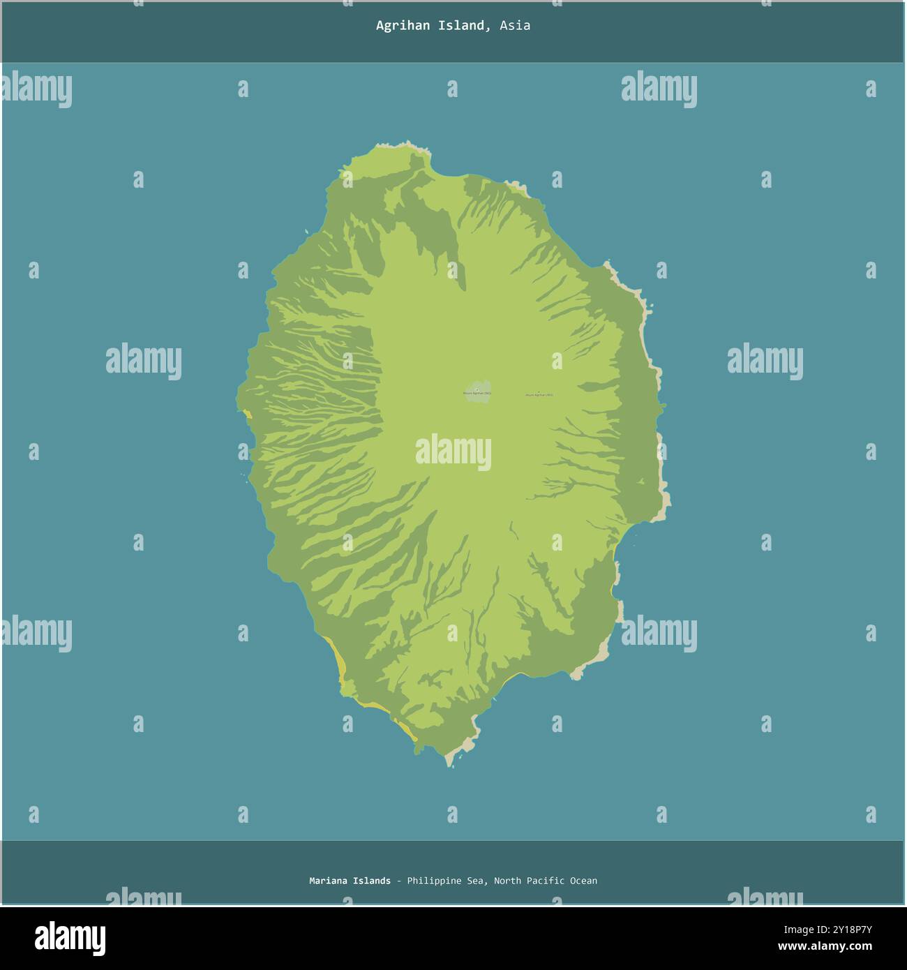 Agrihan Island in the Philippine Sea, belonging to United States ...