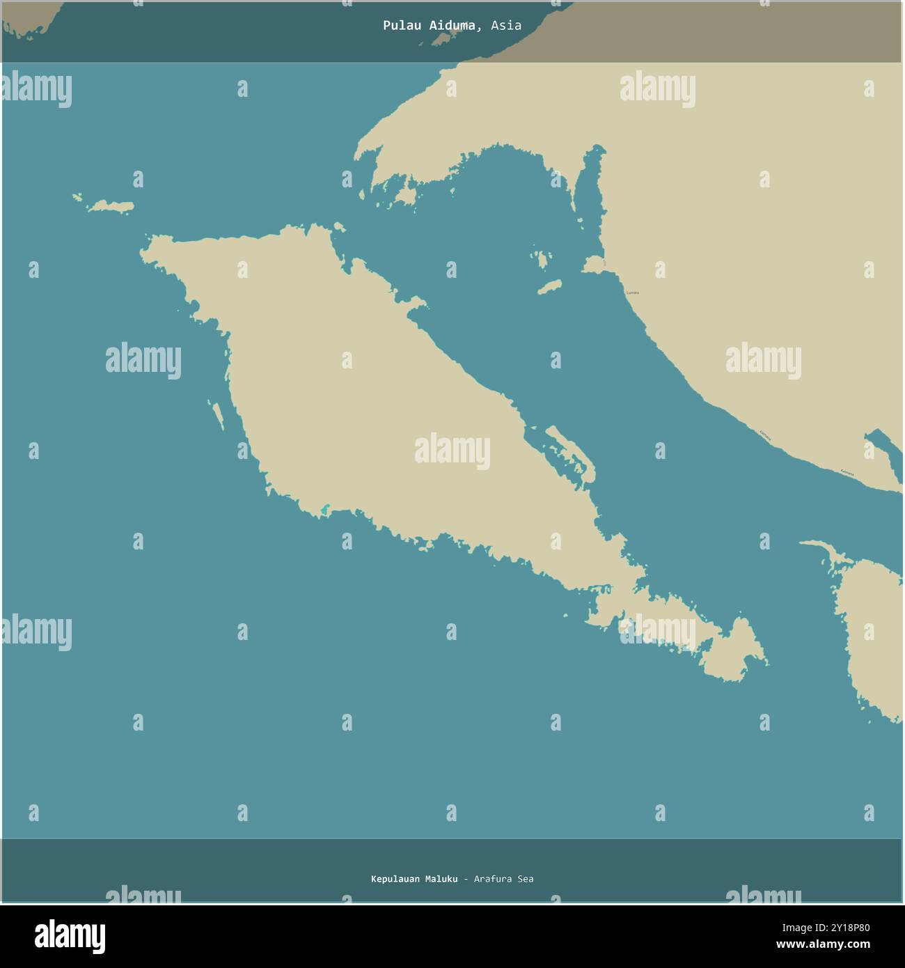 Pulau Aiduma in the Arafura Sea, belonging to Indonesia, cropped to ...