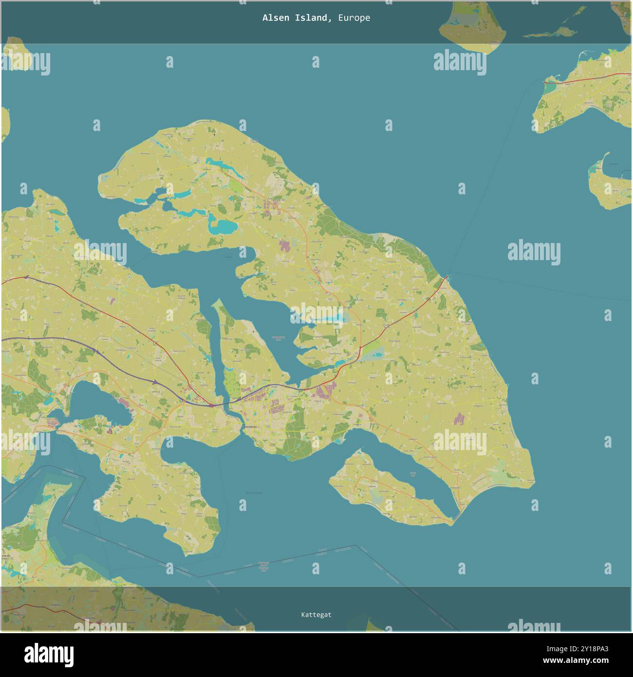 Alsen Island in the Kattegat, belonging to Denmark, cropped to square ...