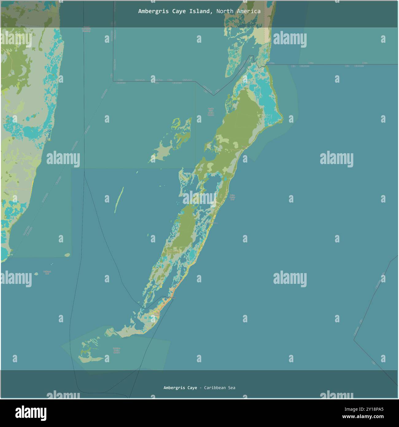 Ambergris Caye Island in the Caribbean Sea, belonging to Belize ...