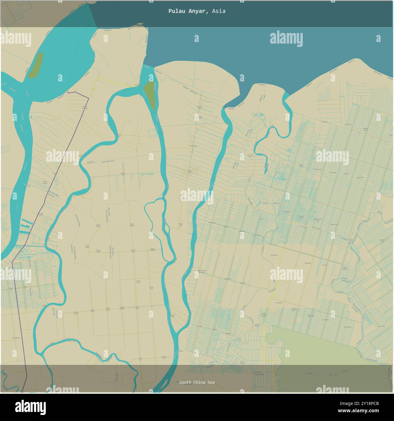 Pulau Anyar in the South China Sea, belonging to Indonesia, cropped to ...