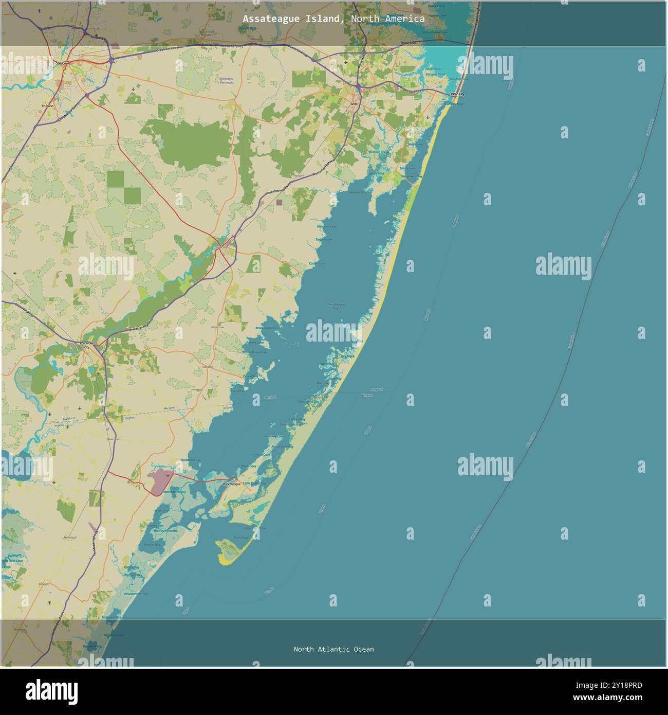Assateague island map hi-res stock photography and images - Alamy
