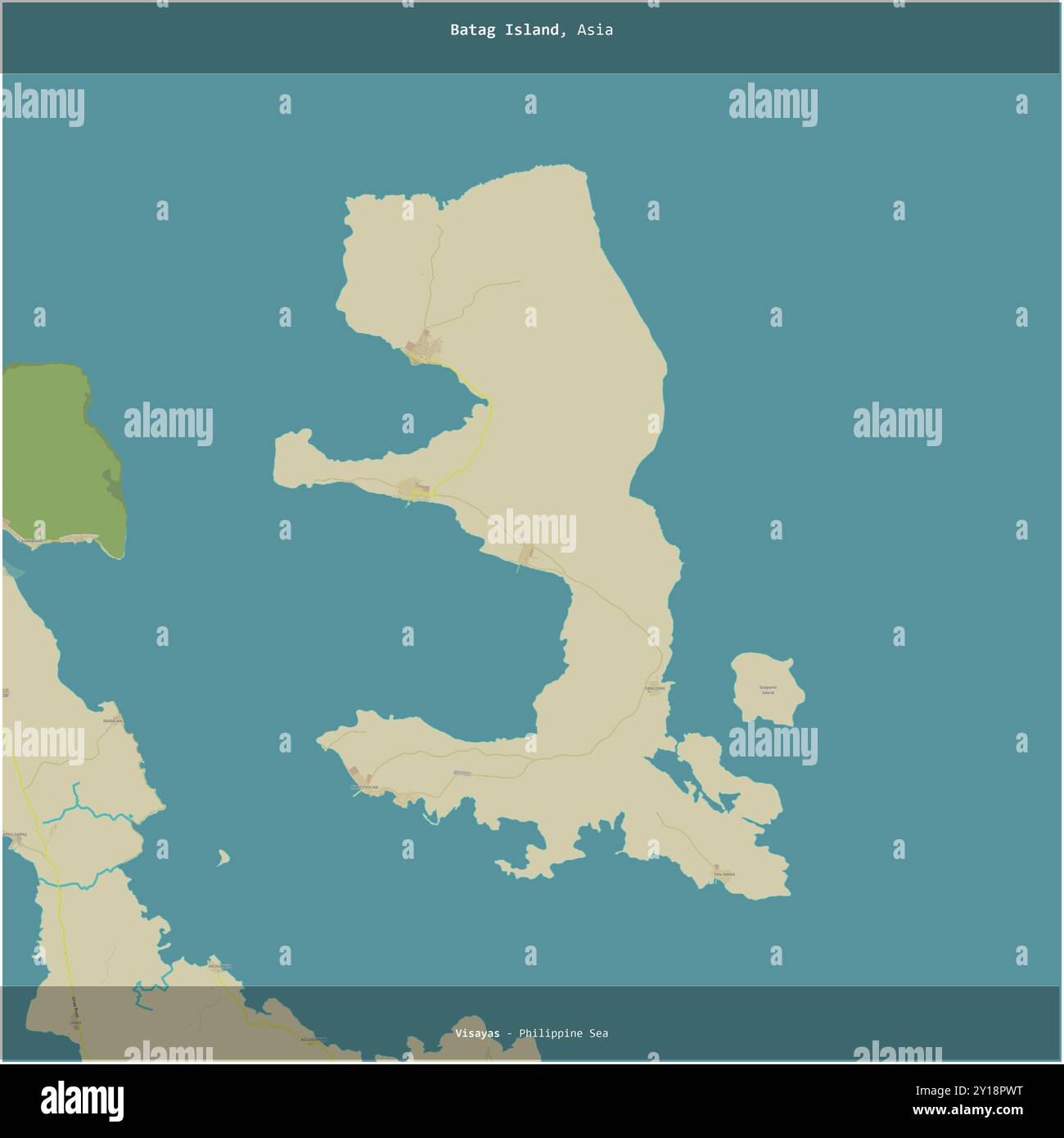 Batag Island in the Philippine Sea, belonging to Philippines, cropped ...