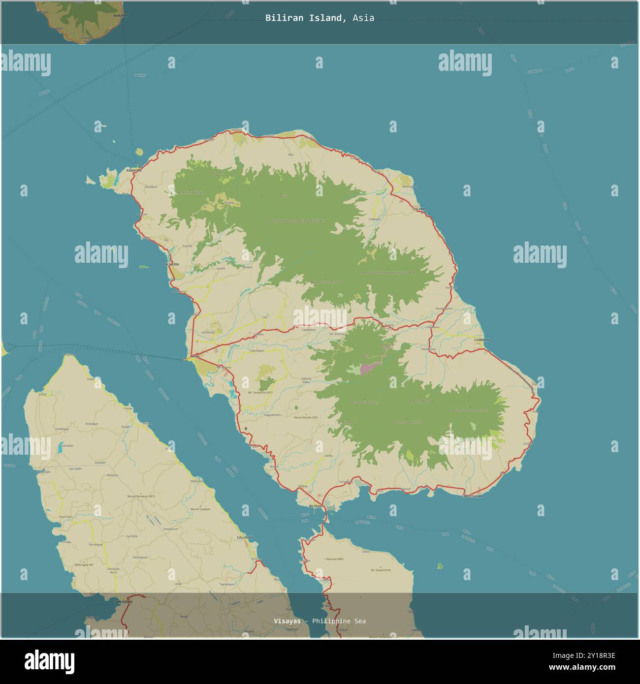 Biliran Island in the Philippine Sea, belonging to Philippines, cropped ...