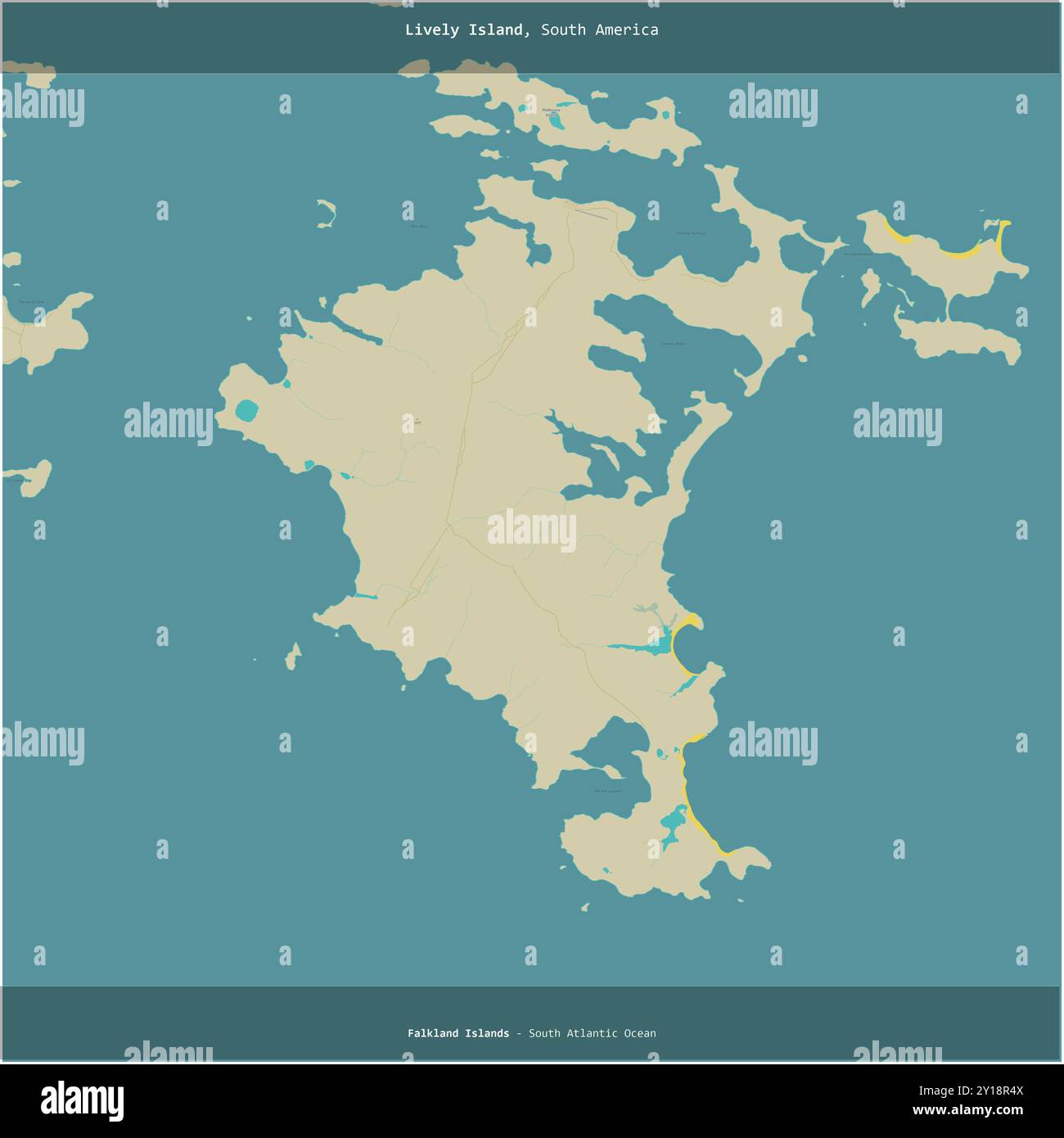 Lively Island in the South Atlantic Ocean, belonging to Falkland ...