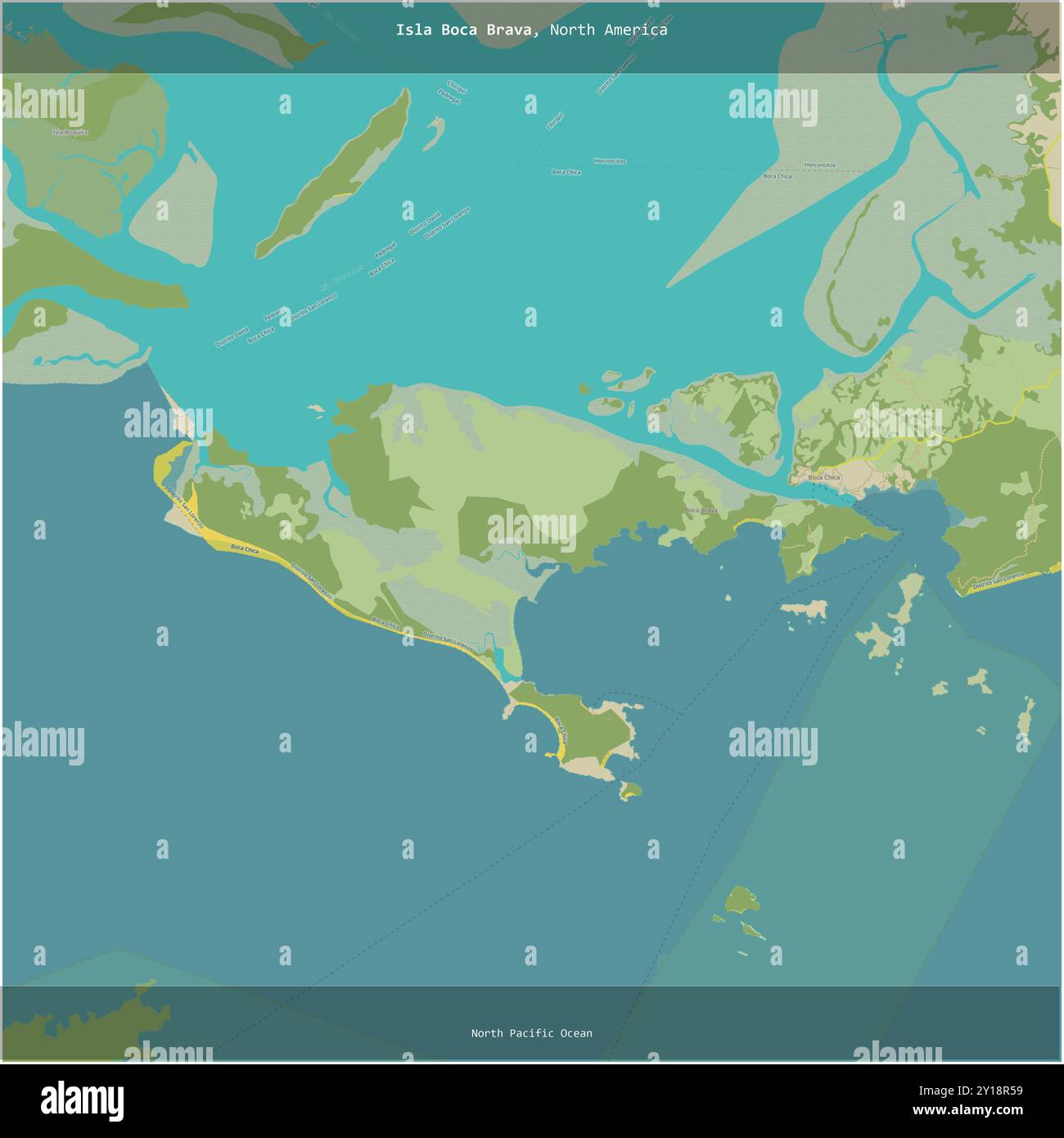 Isla Boca Brava in the North Pacific Ocean, belonging to Panama ...