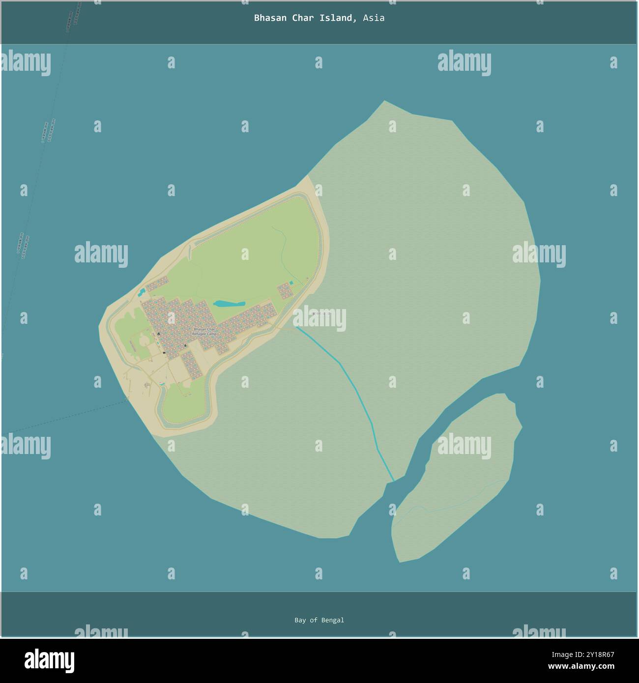 Bhasan Char Island in the Bay of Bengal, belonging to Bangladesh ...