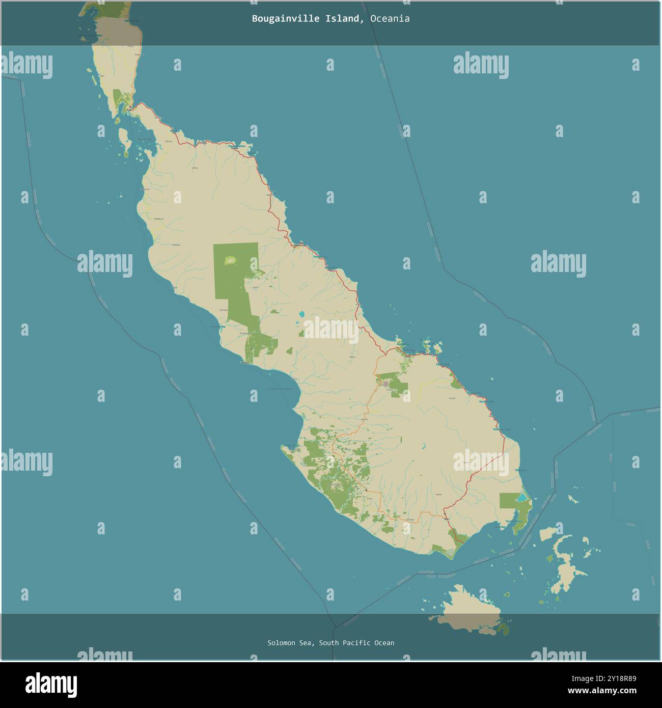Bougainville Island in the Solomon Sea, belonging to Papua New Guinea ...