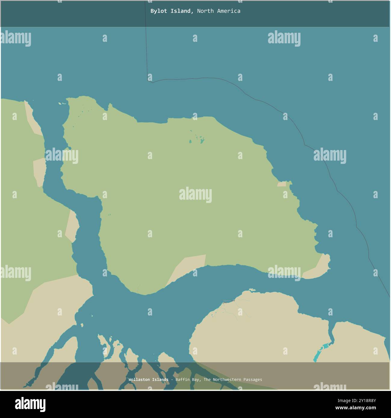 Bylot Island in the Baffin Bay, belonging to Canada, cropped to square ...
