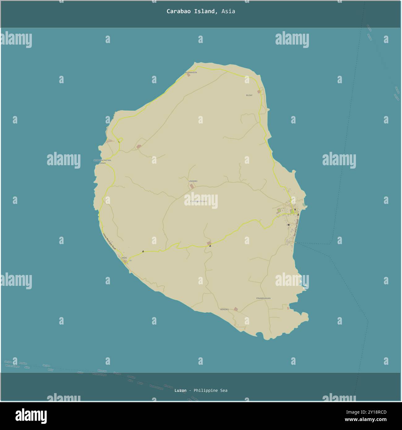 Carabao Island in the Philippine Sea, belonging to Philippines, cropped ...